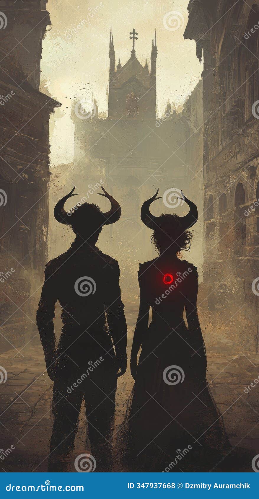 Vivid Showdown between Good and Evil in a Shadowy Backdrop Stock Photo - Image of powerful ...