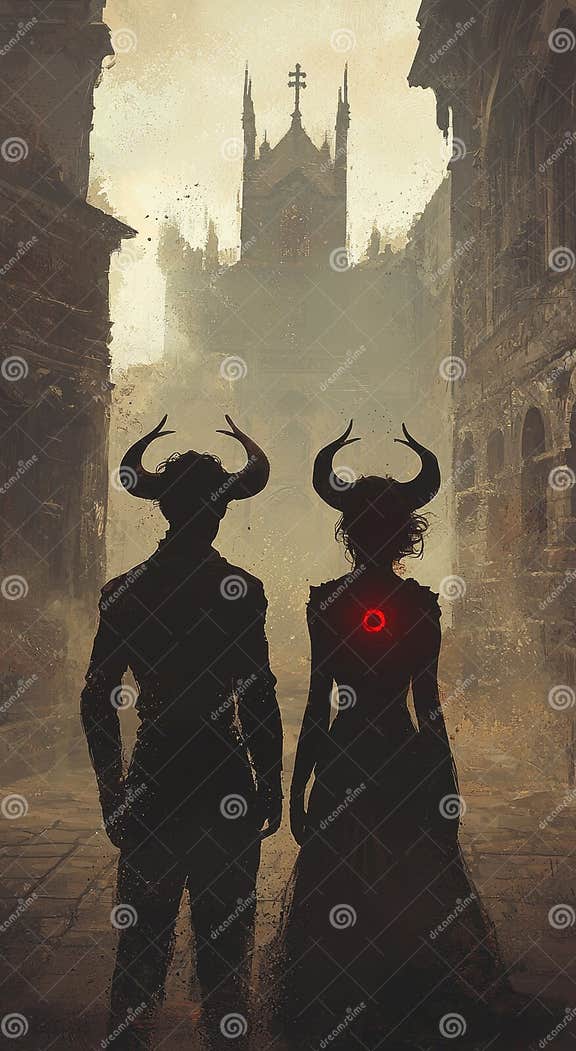 Vivid Showdown between Good and Evil in a Shadowy Backdrop Stock Photo - Image of powerful ...