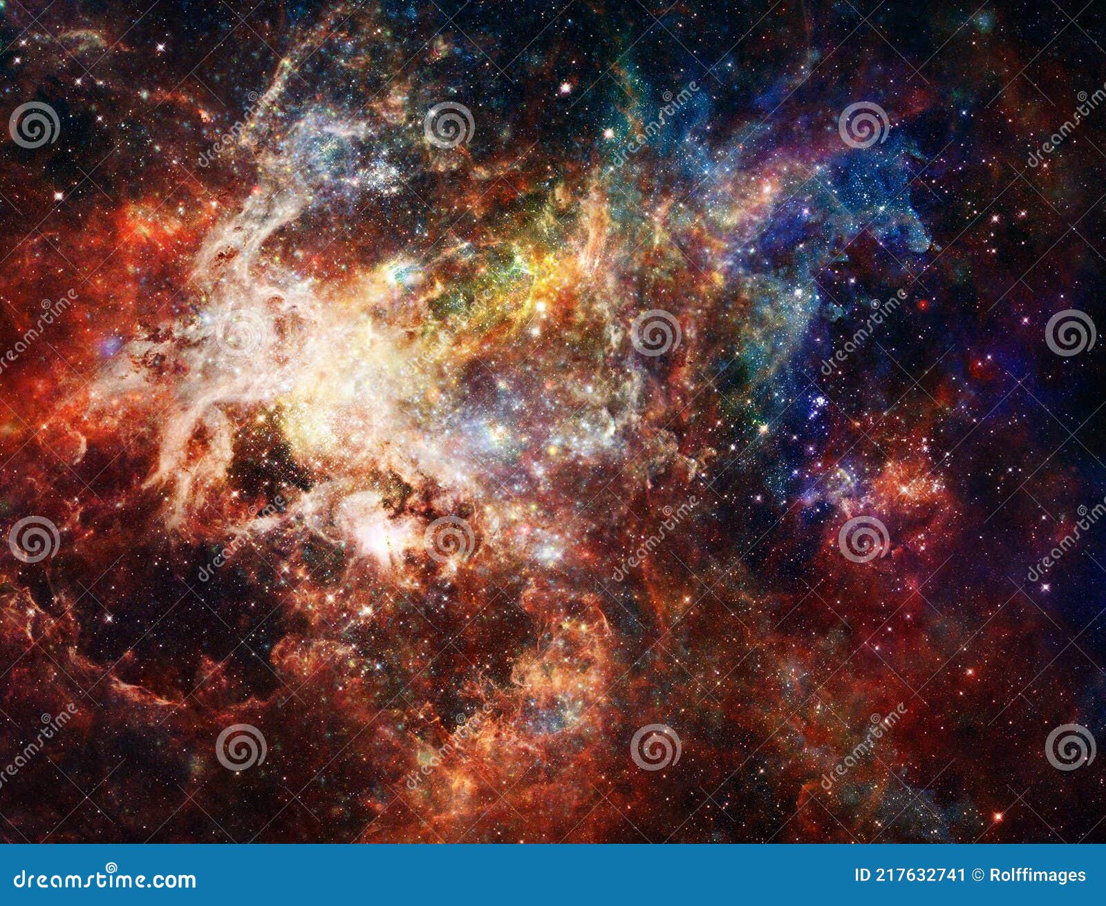 Vivid Space. 3D Rendering stock illustration. Illustration of glow ...