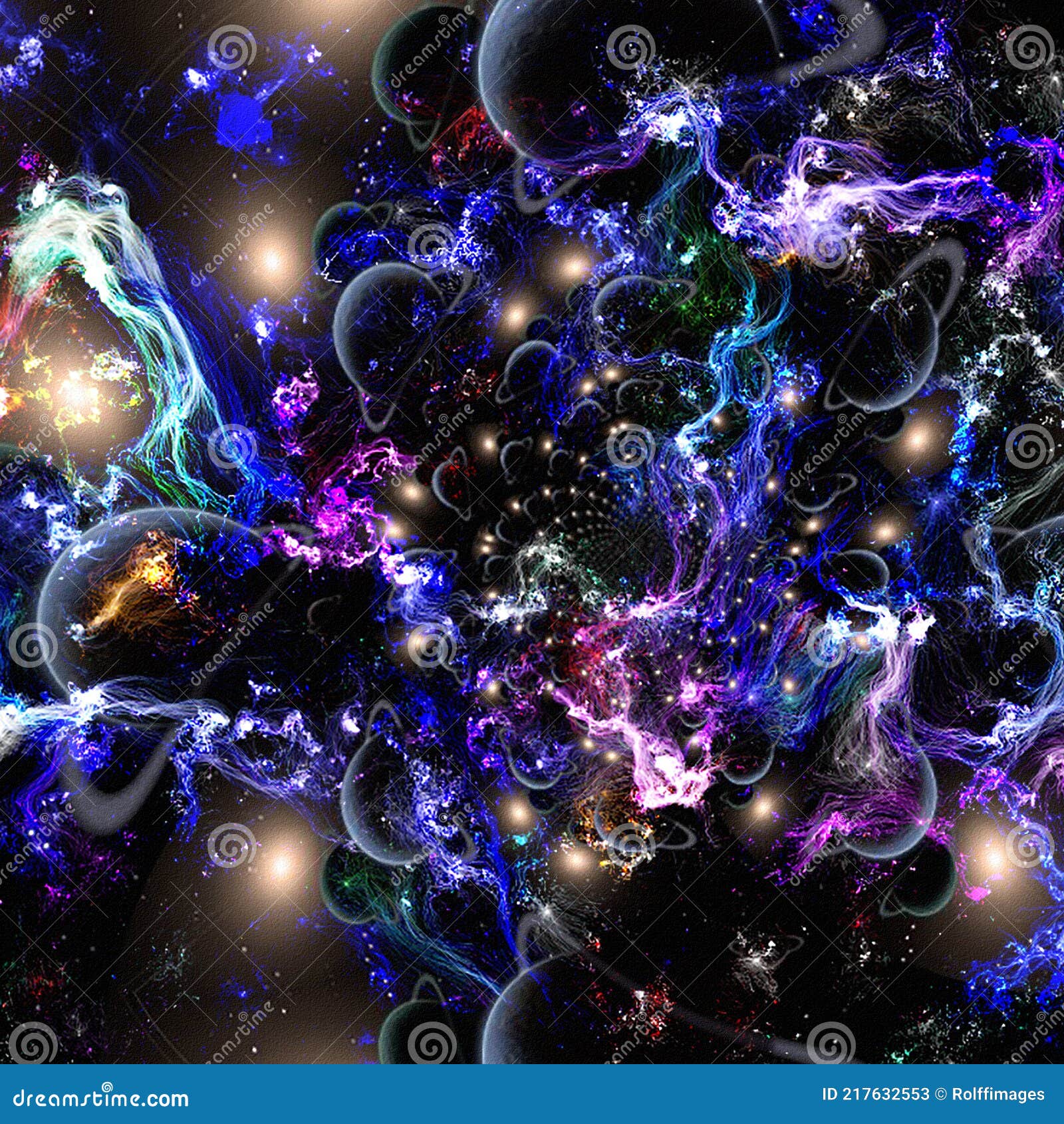 Vivid Space Painting stock illustration. Illustration of canvas - 217632553