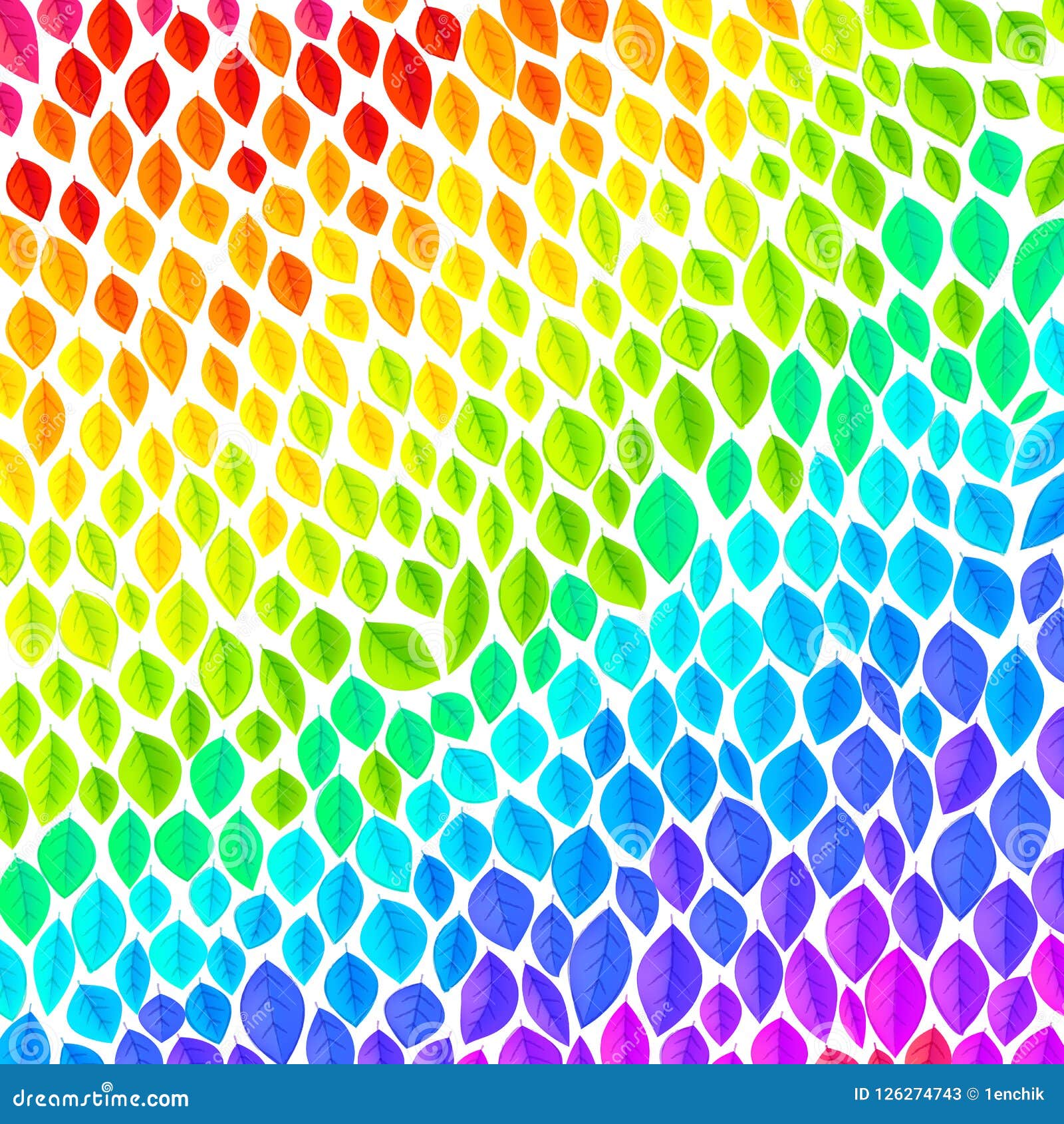 Vivid Spectrum Colors Vector Leaves Rainbow Background Stock Vector ...