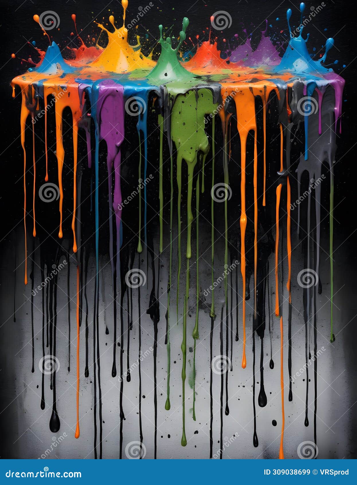 Colorful Paint Drip Explosion AI Generative Stock Image - Image of ...
