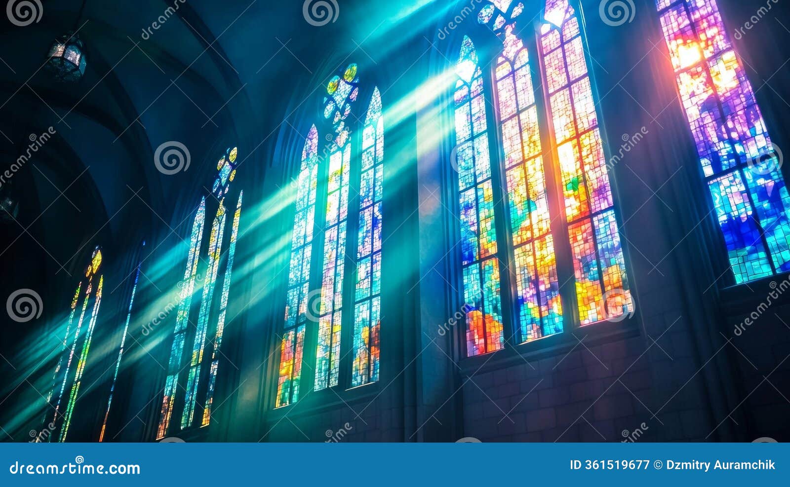 A Vivid Stained Glass Window Brightened by Sunlight Stock Image - Image ...