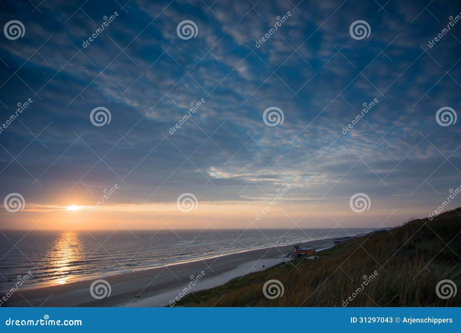 Vivid Sunset at Dutch Beach Stock Image - Image of color, sandy: 31297043