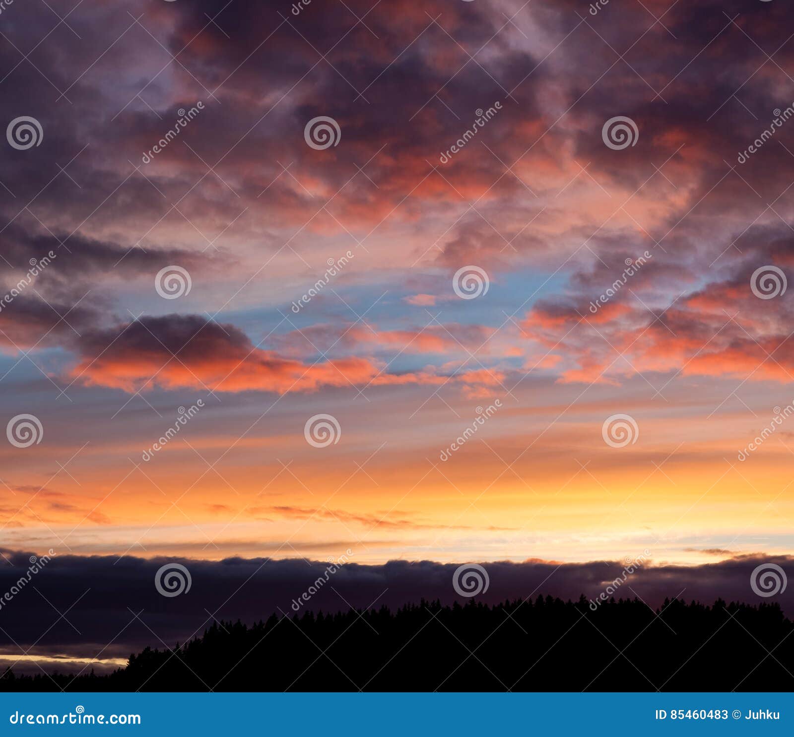 Vivid sunset sky landscape stock image. Image of orange - 85460483