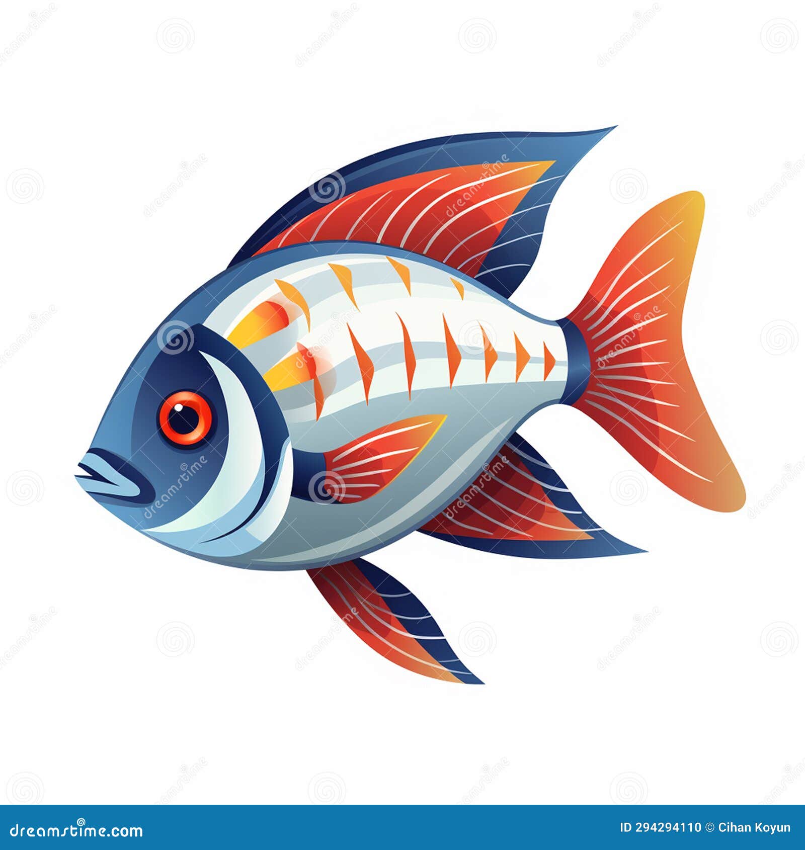 Vivid Tropical Fish Drawing Stock Illustration - Illustration of ...