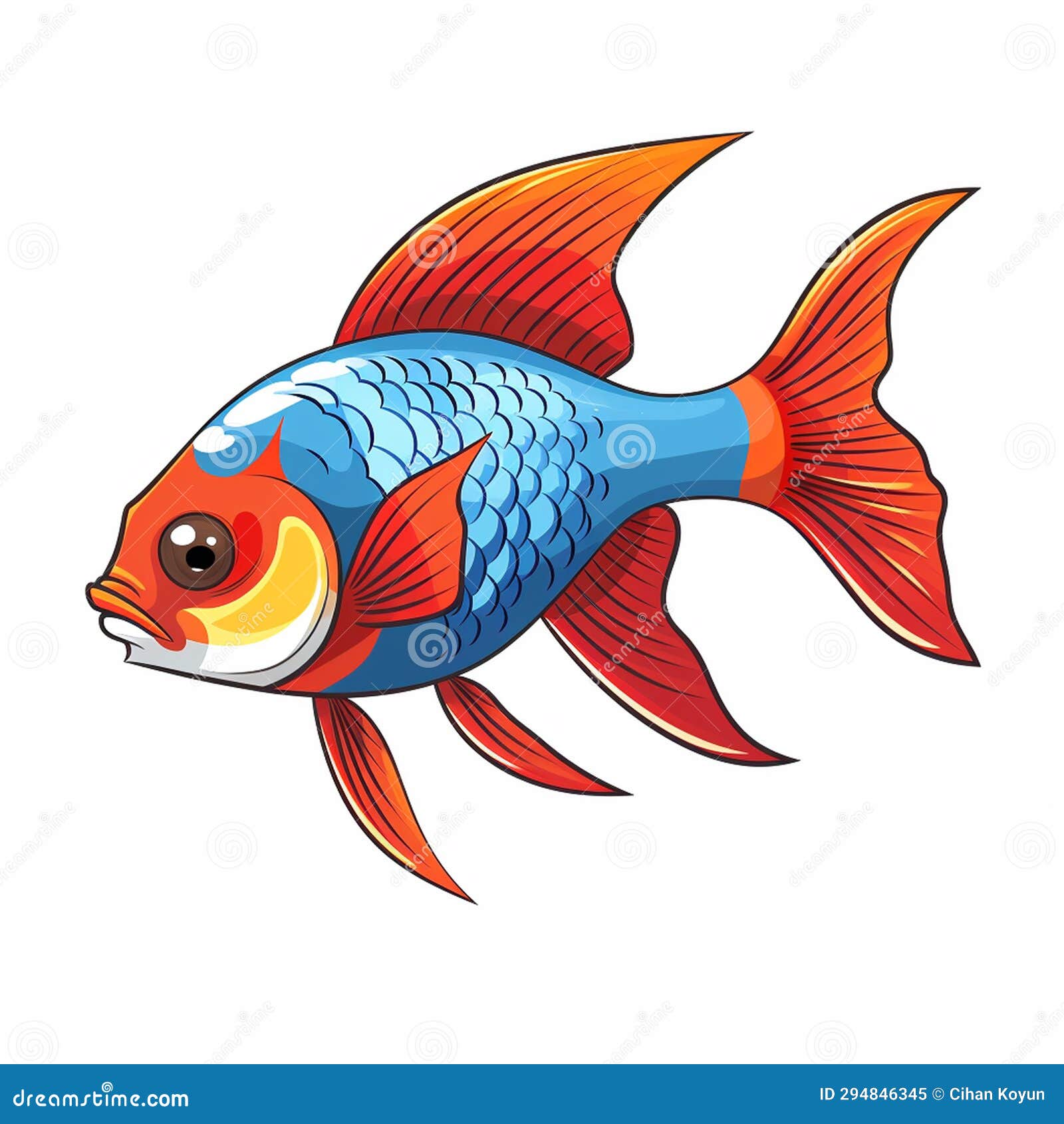Vivid Tropical Fish Drawing Stock Illustration - Illustration of nature ...