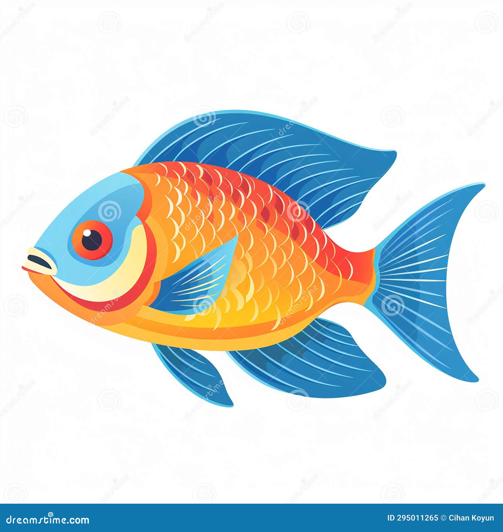 Vivid Tropical Fish Drawing Stock Illustration - Illustration of blue ...