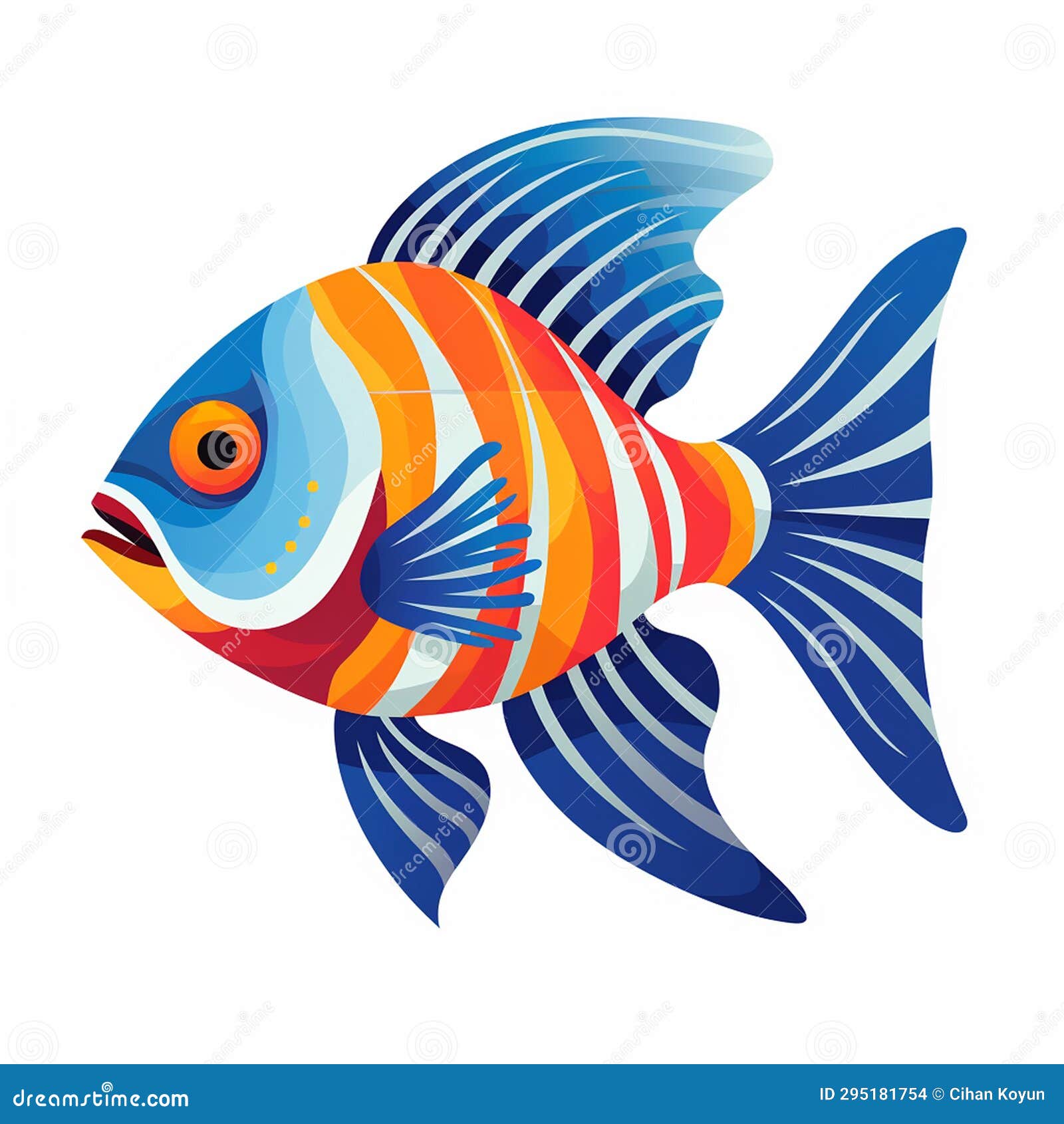 Vivid Tropical Fish Drawing Stock Illustration - Illustration of cooked ...