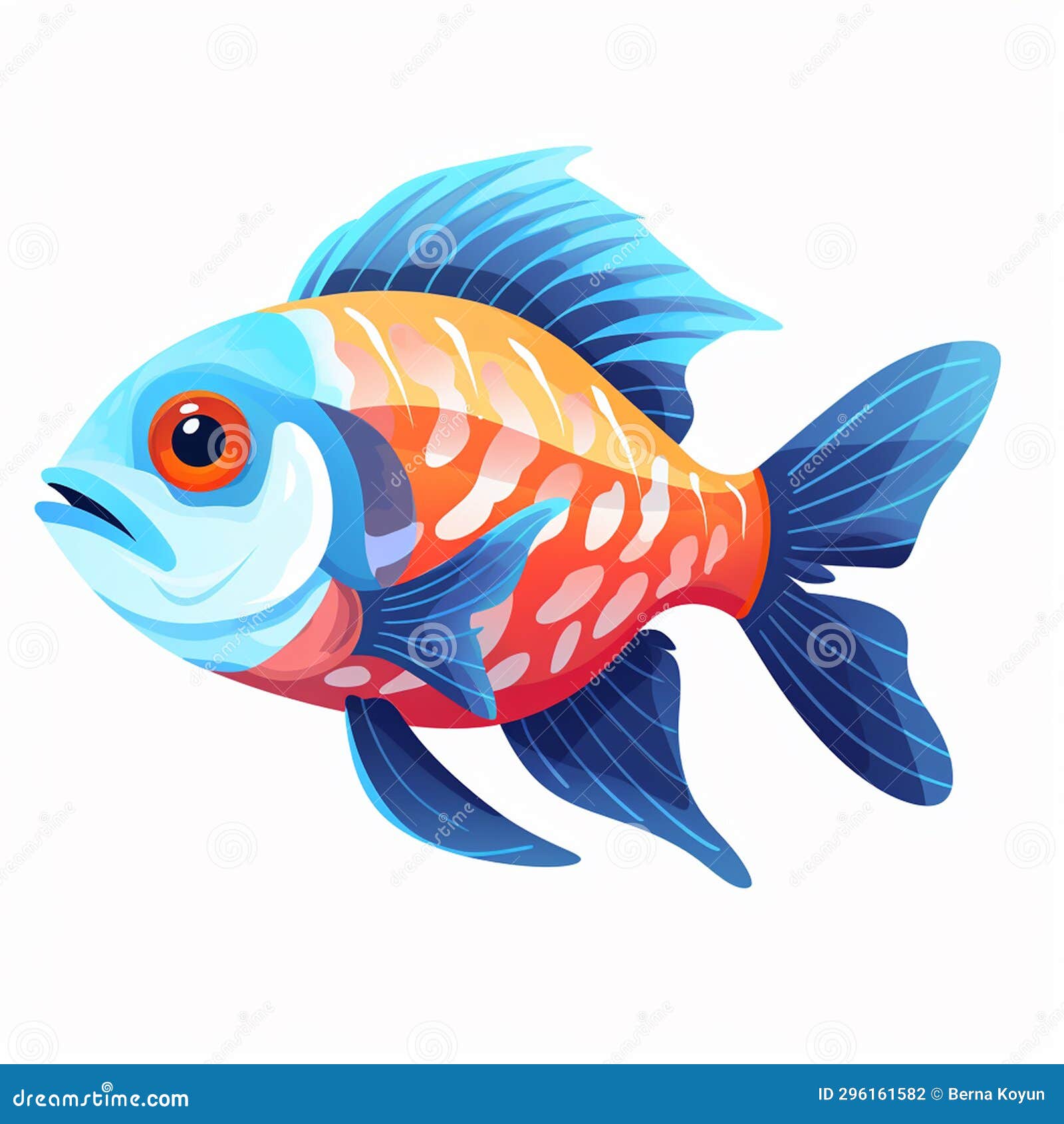 Vivid Tropical Fish Drawing Stock Illustration - Illustration of white ...