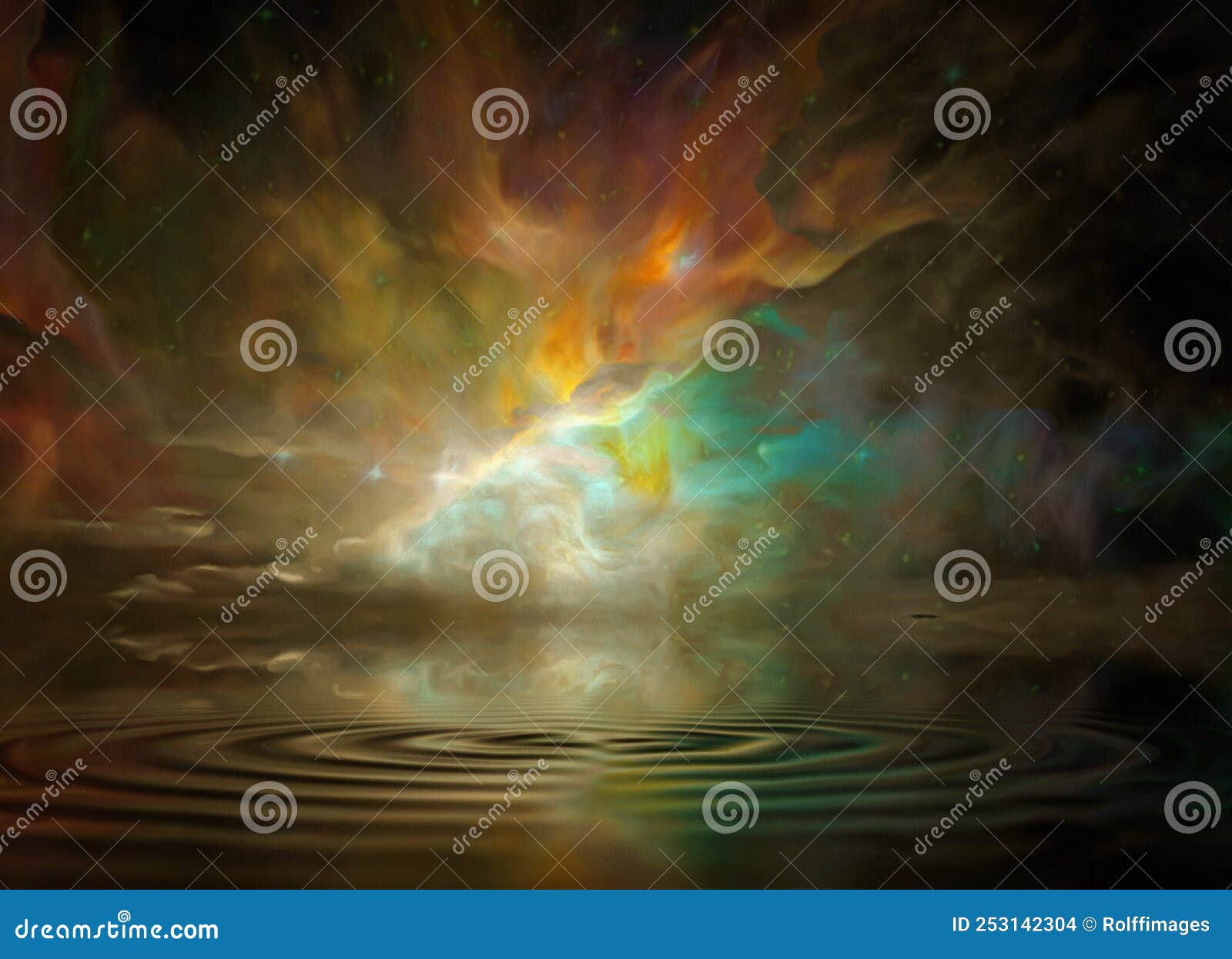 Vivid Universe, Ripples on Water Stock Illustration - Illustration of ...