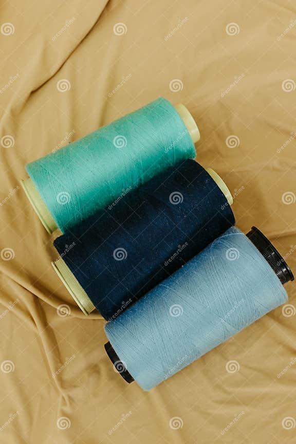Vivid Vertical Image of Assorted Colors of Threads Spooled Stock Photo ...