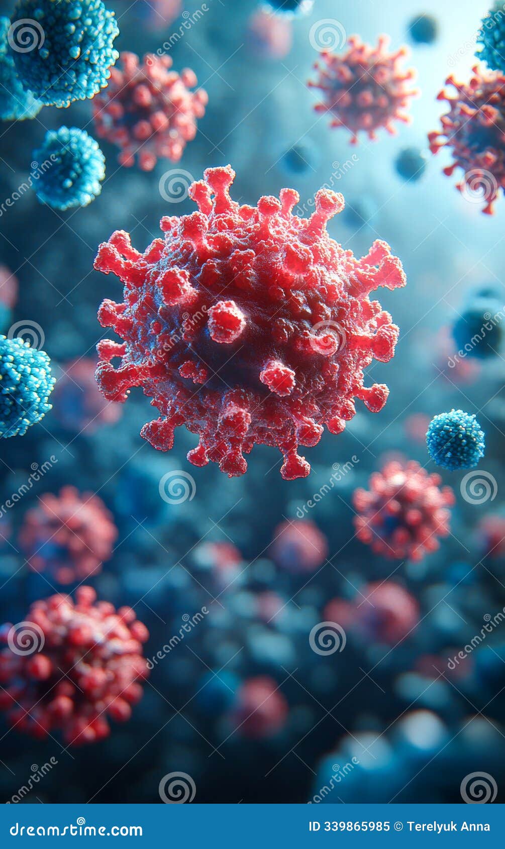 Vivid Virus in a Microscopic View Stock Image - Image of immunology ...