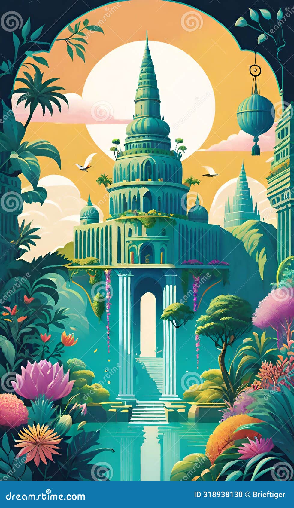 The Hanging Gardens Of Babylon Depiction Royalty-Free Stock Photo ... The Hanging Gardens Of Babylon Depiction Royalty-Free Stock Photo ...