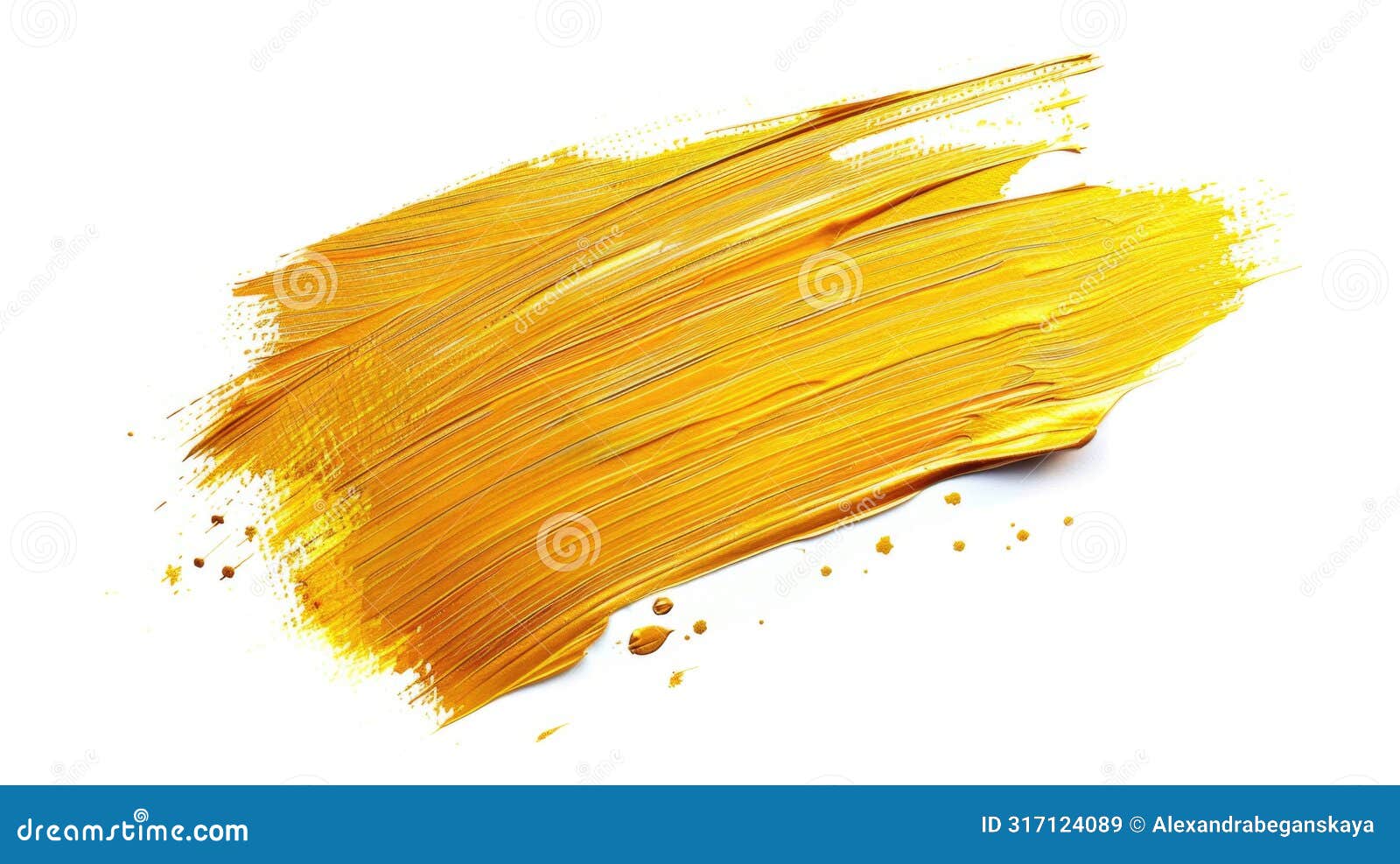 Vivid Yellow Paint Stroke on White Background Stock Illustration ...