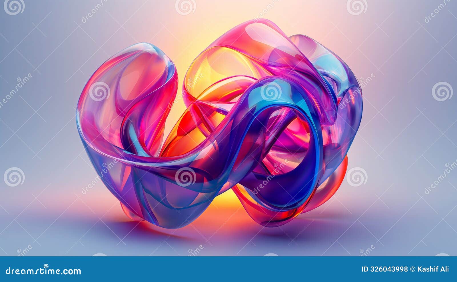 Vividly Colored Abstract 3D Shape, Created with Cinema 4D and Rendered ...