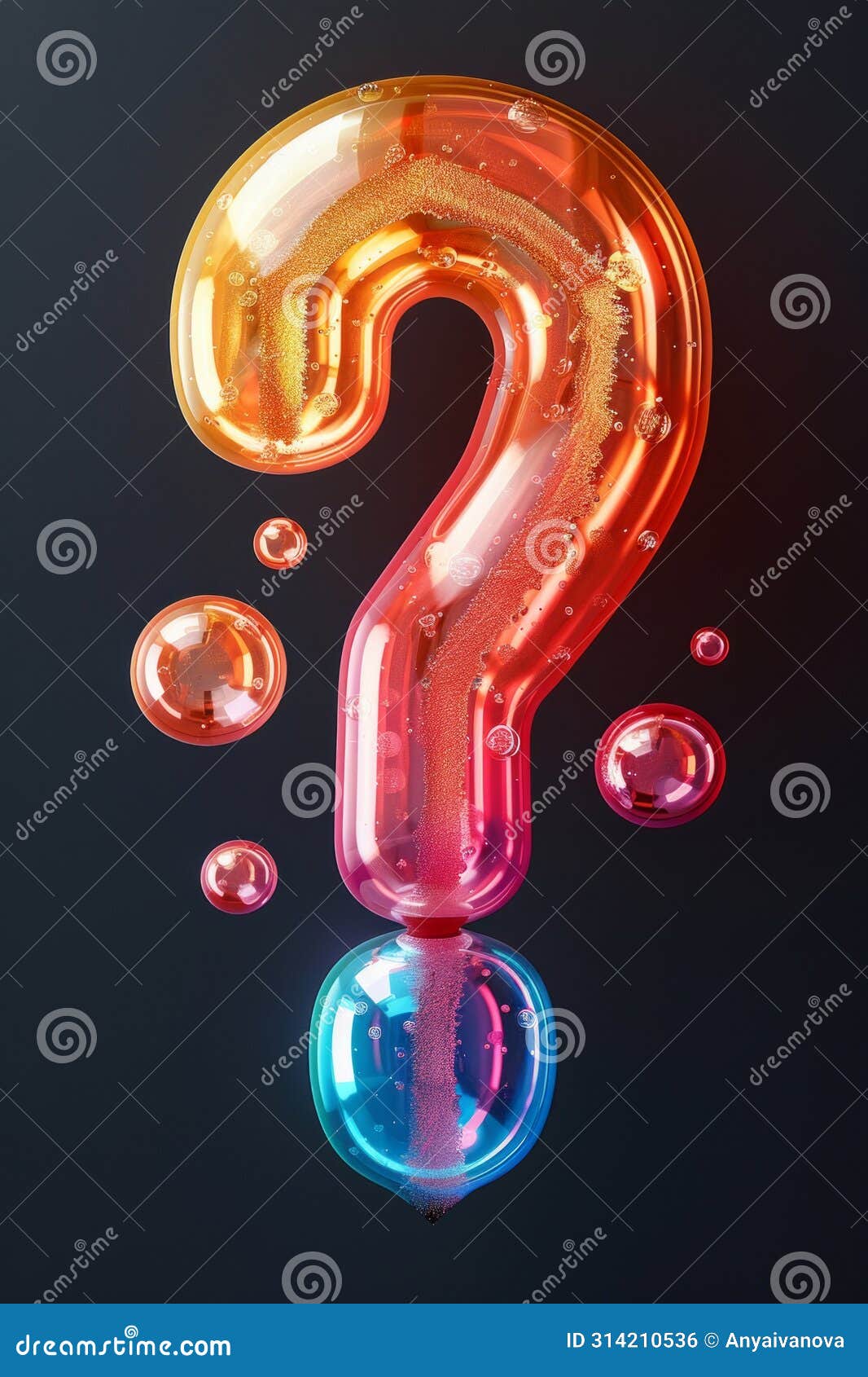 Vividly Colored Question Mark Symbol in Liquid Style Stock Photo ...