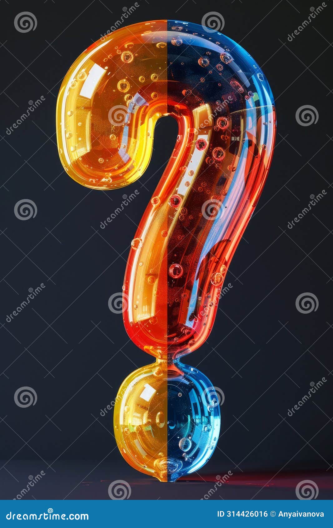 Vividly Colored Question Mark Symbol in Liquid Style Stock Photo ...