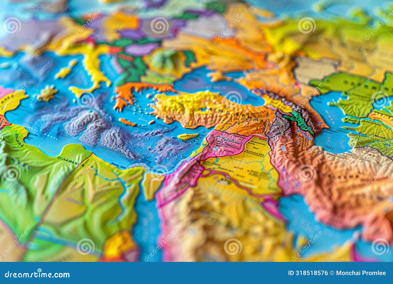 Vividly Detailed Map Segment Highlighting Geographical Textures and ...