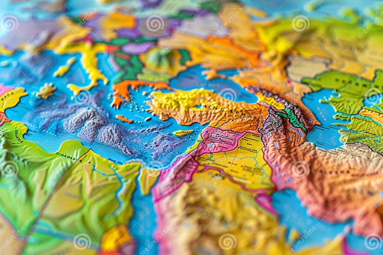 Vividly Detailed Map Segment Highlighting Geographical Textures and ...