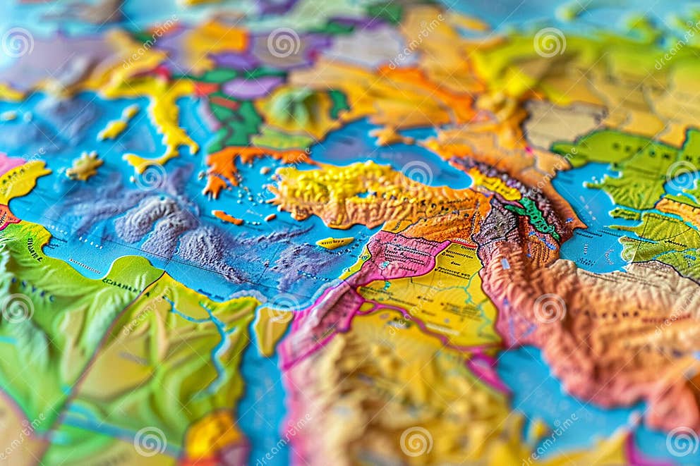 Vividly Detailed Map Segment Highlighting Geographical Textures and ...