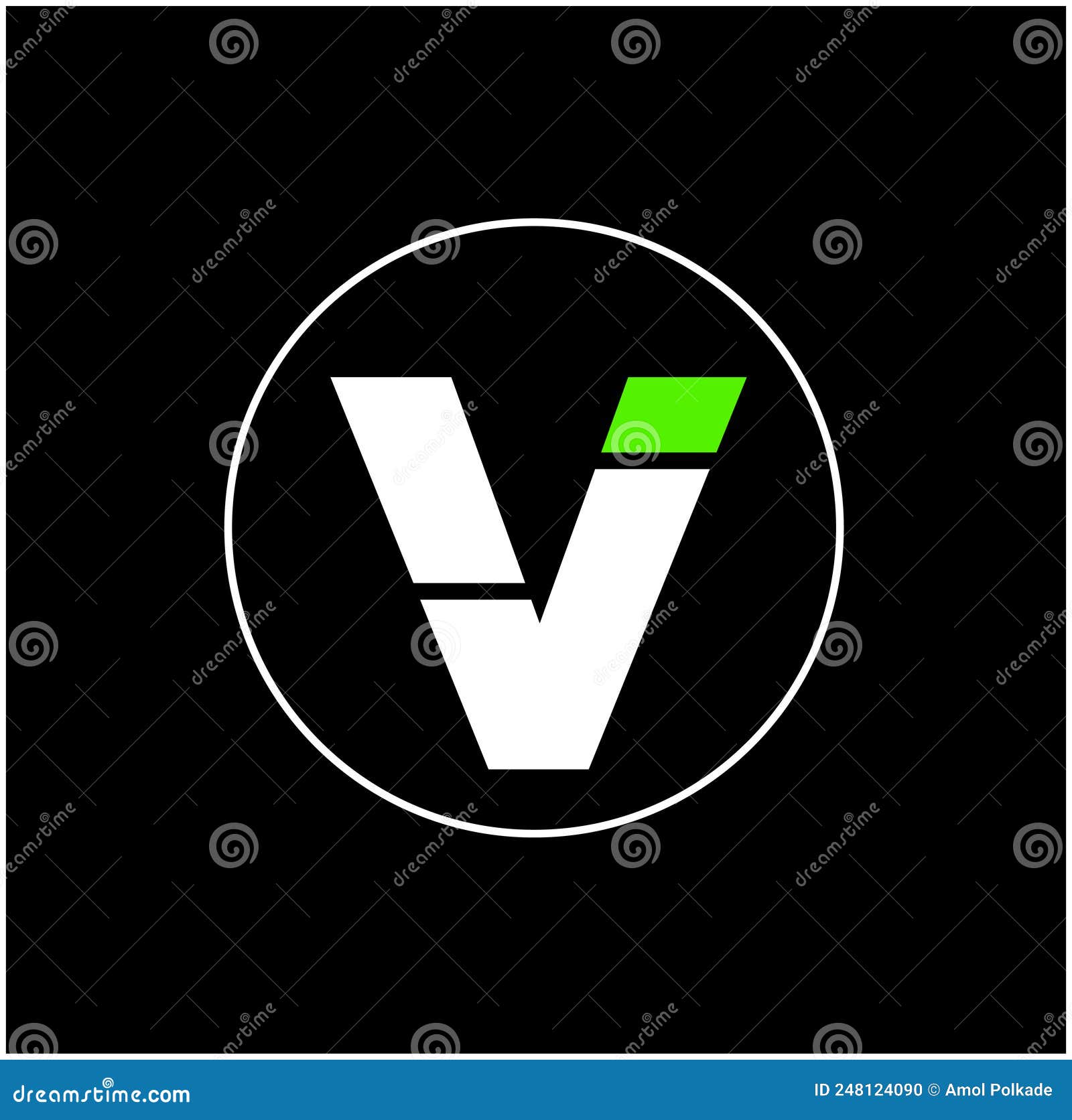 VJ Company Name Initial Letters Monogram. VJ with Green Dot Icon Stock ...