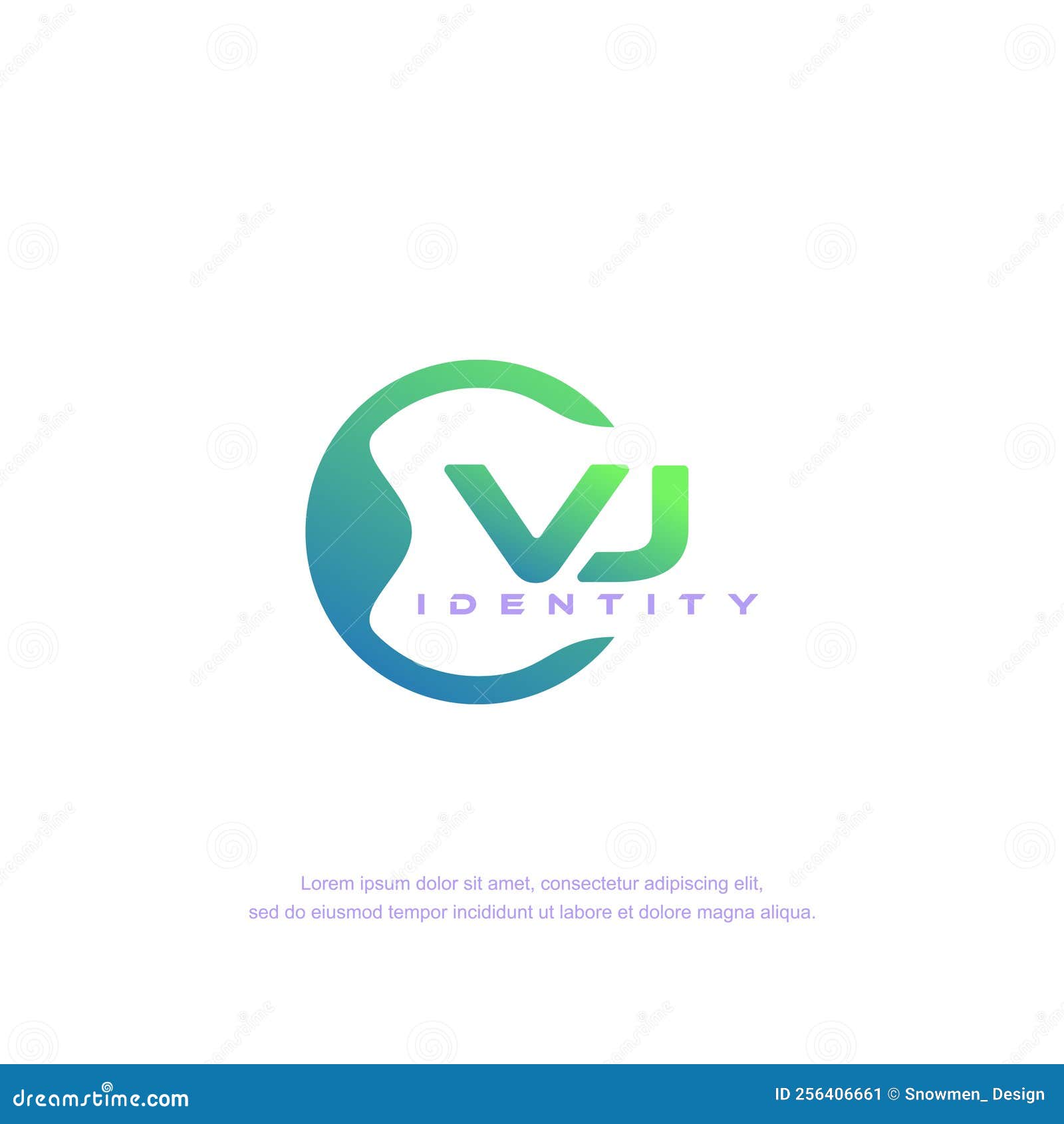 VJ Initial Letter Circular Line Logo Template Vector with Gradient ...