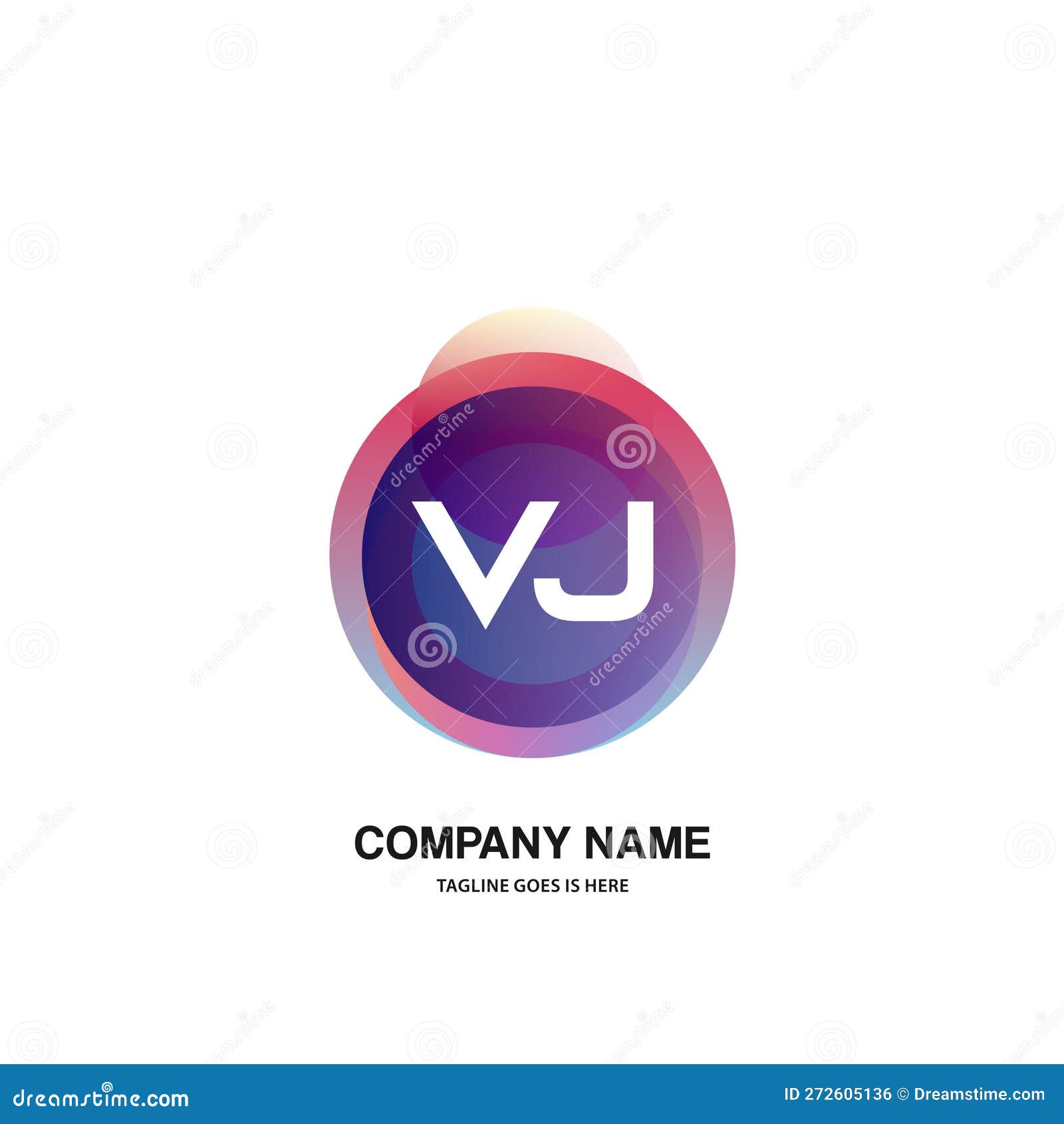 VJ Initial Logo with Colorful Circle Template Vector Stock Vector ...