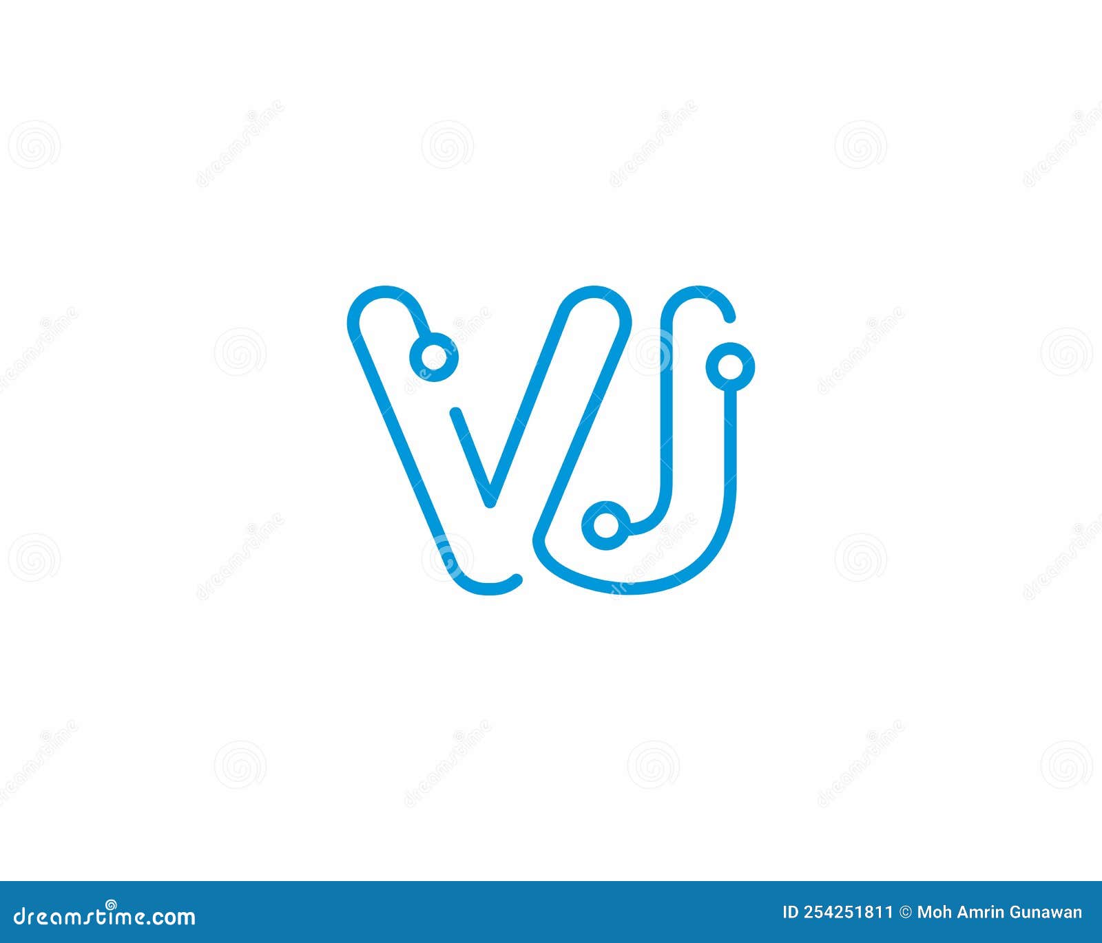 VJ Letters, Electronic Circuit, Technology Logo Design Vector 001 Stock ...