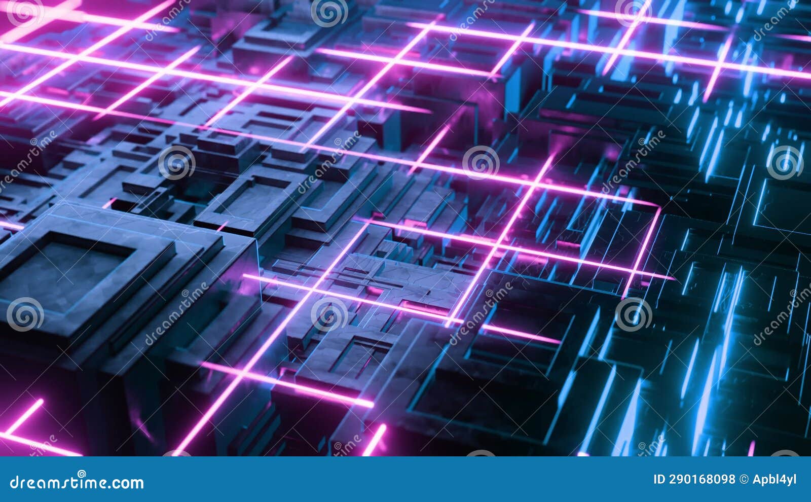 Vj Loop Abstract Sci-fi Bg Glow Particles Form Lines, Columns Structure ...