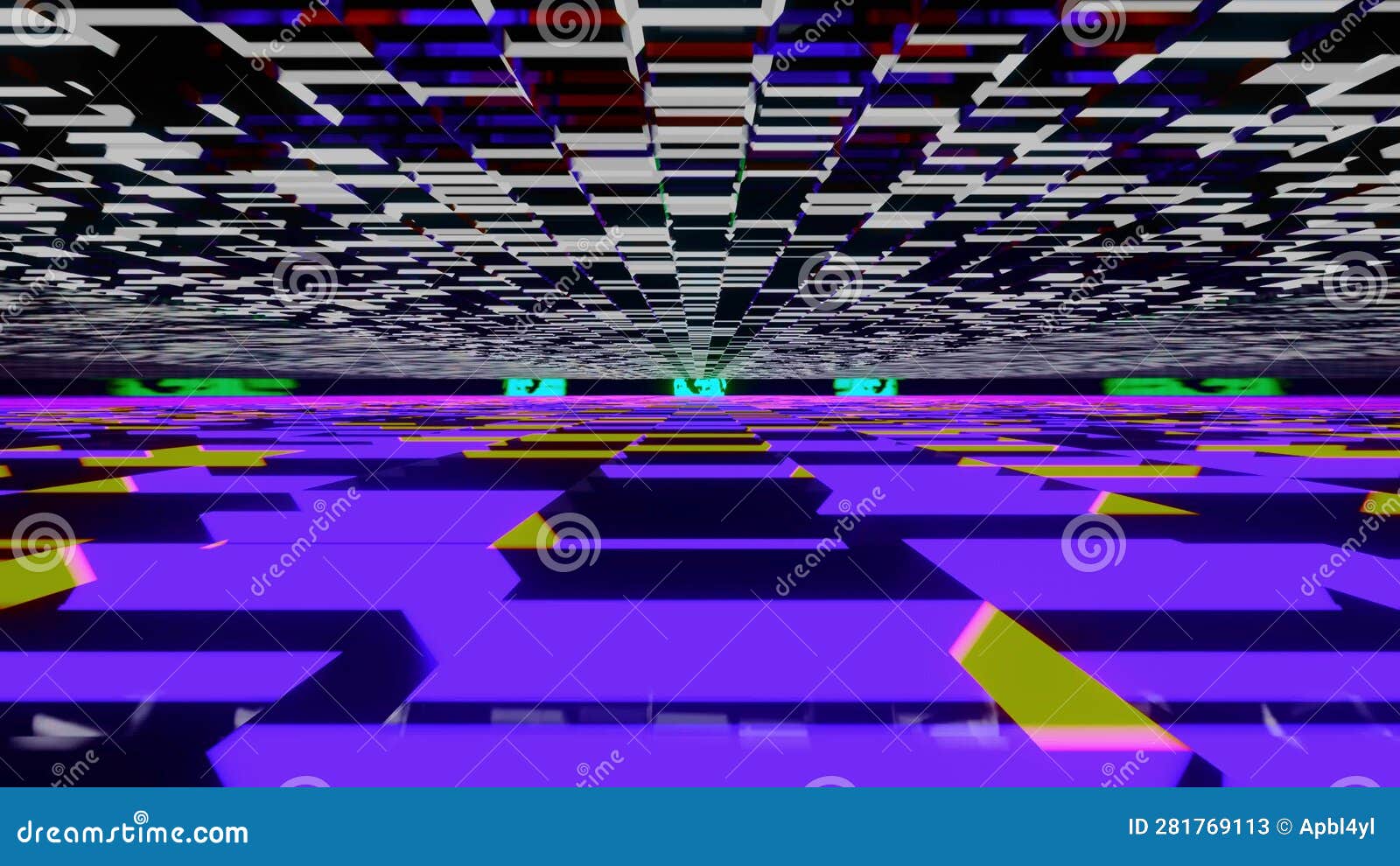 Vj Loop Abstract Sci Fi Neon Light Yellow and Purple Background ...