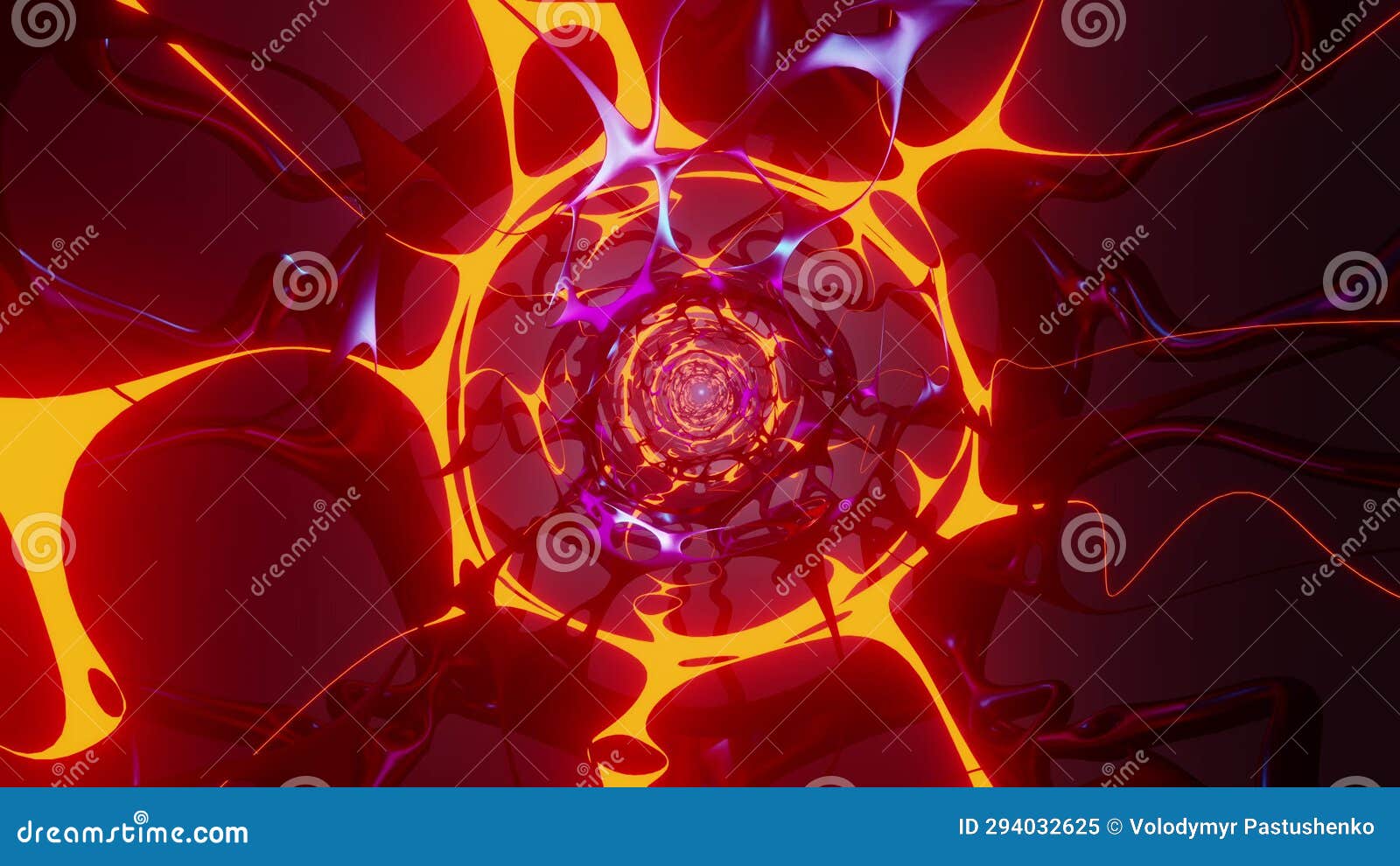 Vj Loop Animation. Tunnel of Orange and Blue Plexuses Stock Video ...