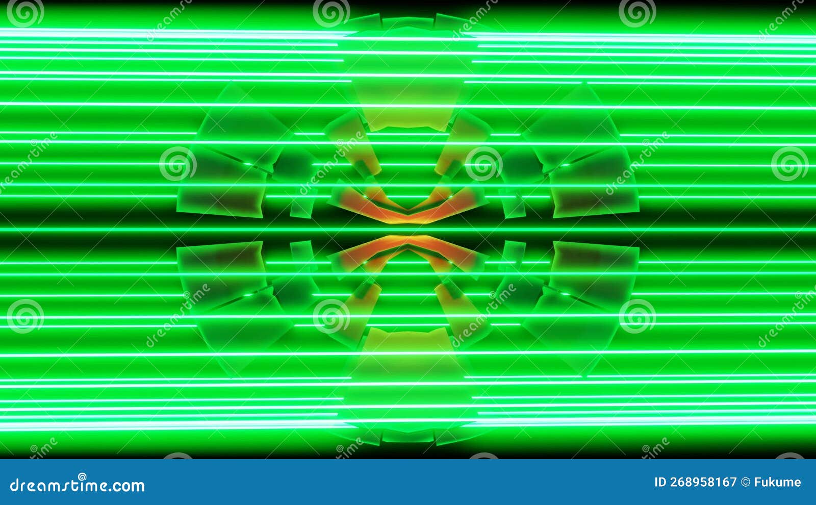 Vj Loop Rotating Green Neon Corridor and Sci Fi Shape Elements Abstract ...