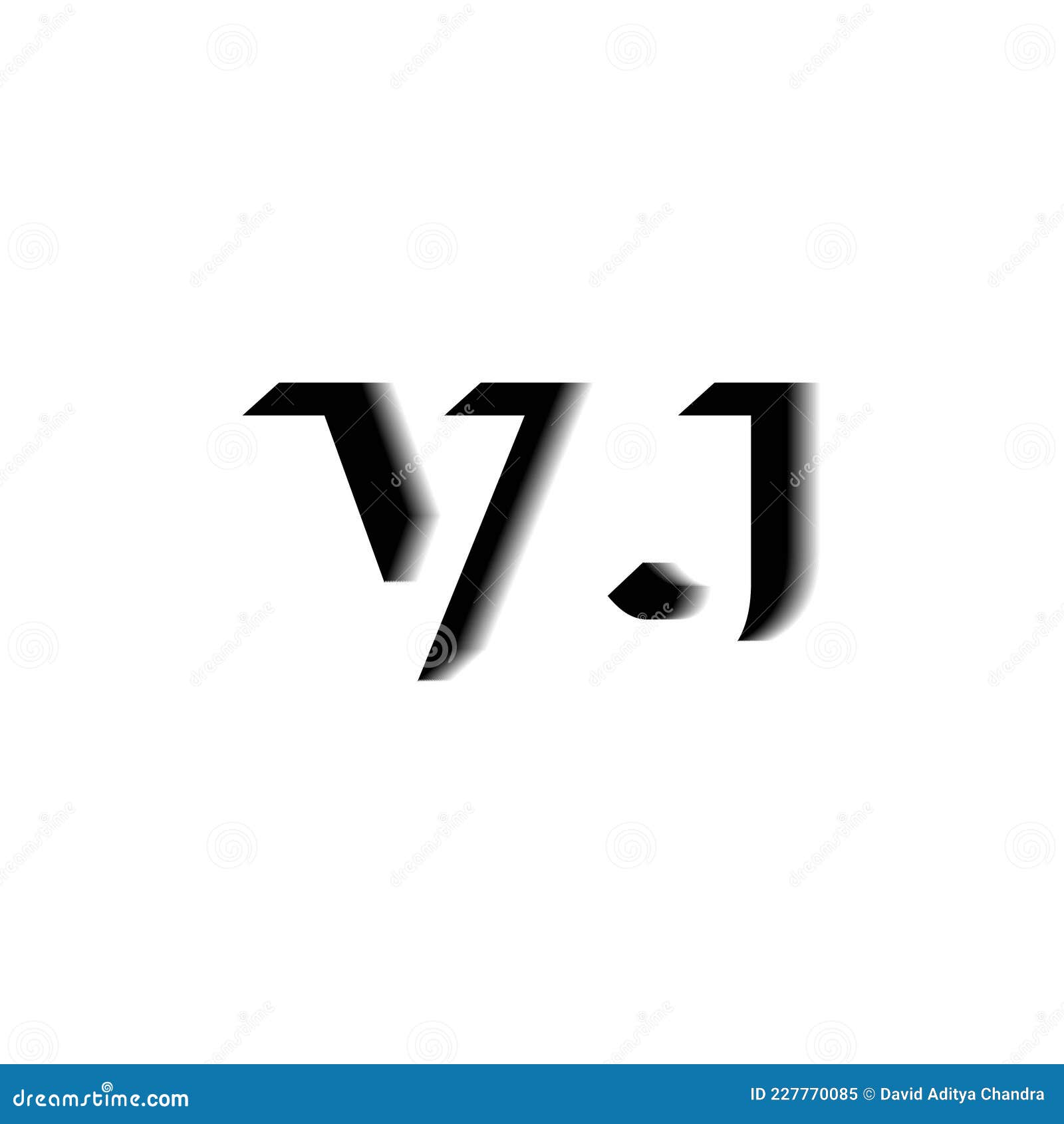 VJ Monogram Shadow Shape Style Stock Vector - Illustration of graphic ...