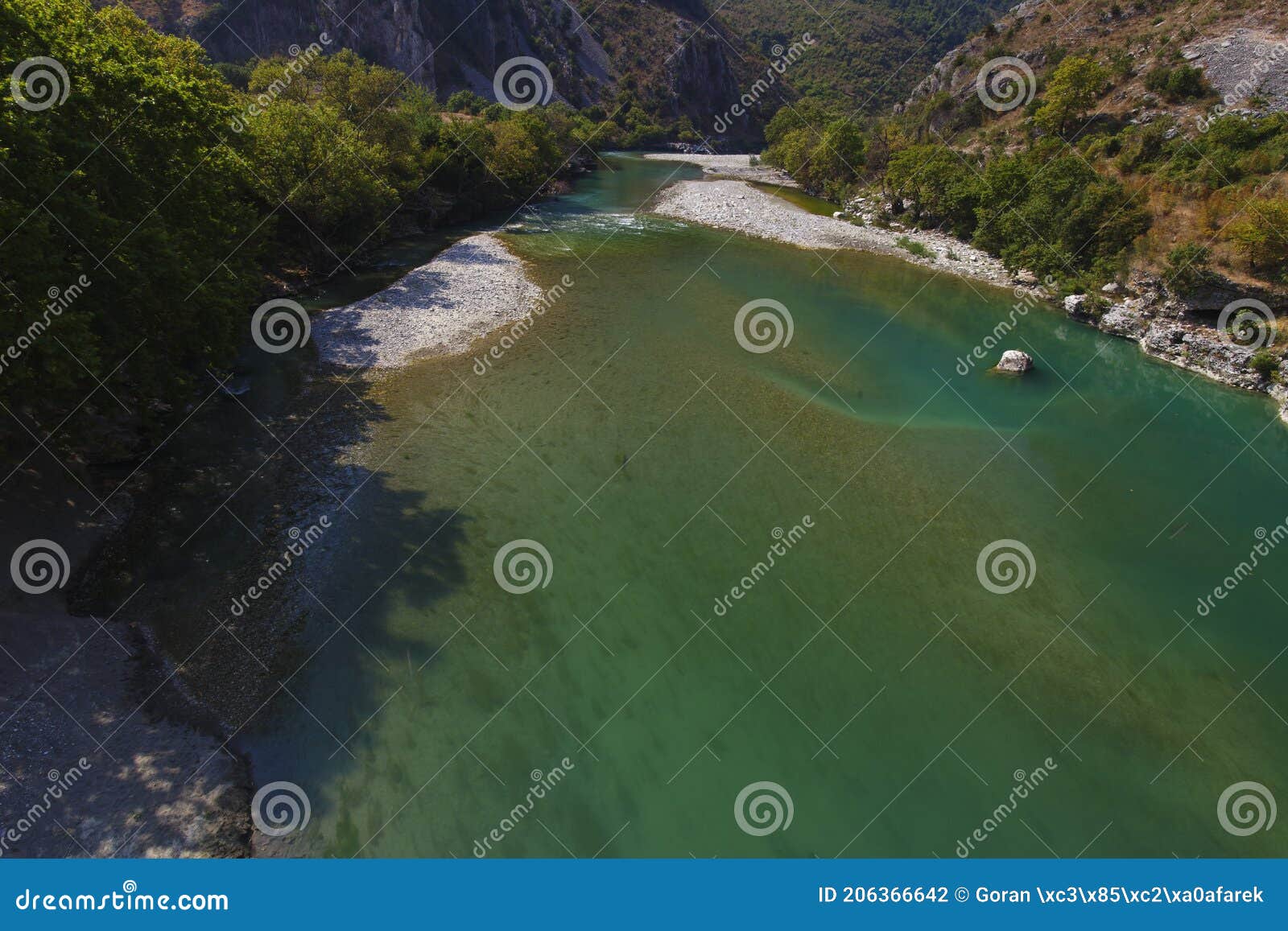 The Vjosa River stock photo. Image of live, altitude - 206366642