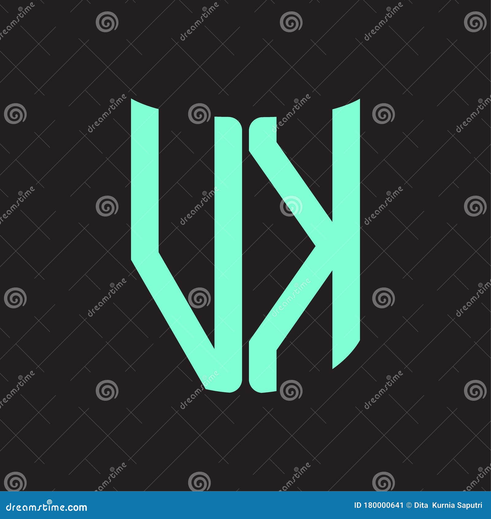 VK Logo Monogram with Ribbon Style Design Template Stock Vector ...