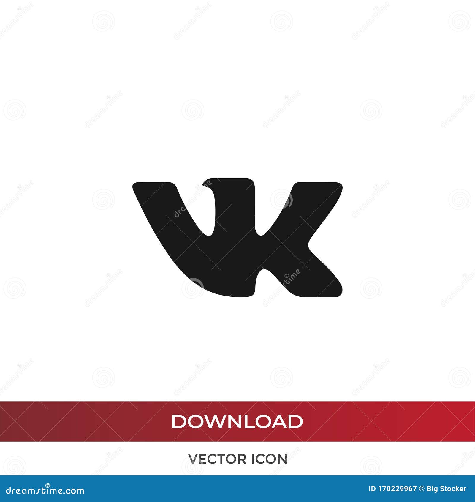 VK Vector Icon in Modern Design Style for Web Site and Mobile App ...