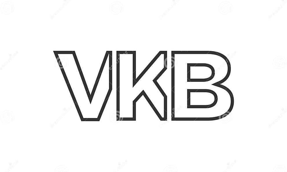 VKB Logo Design Template with Strong and Modern Bold Text. Initial ...