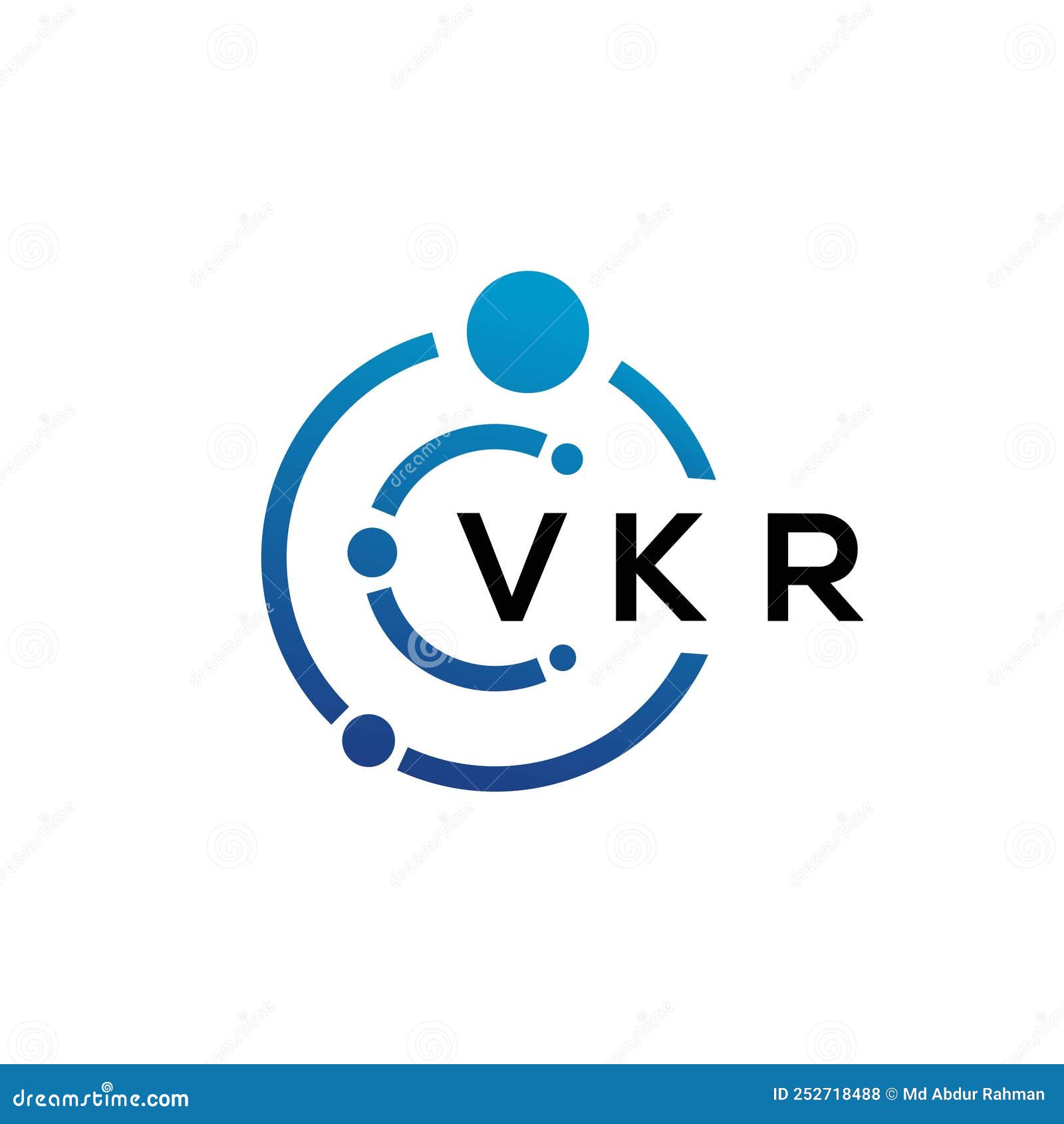 VKR Letter Technology Logo Design on White Background. VKR Creative ...