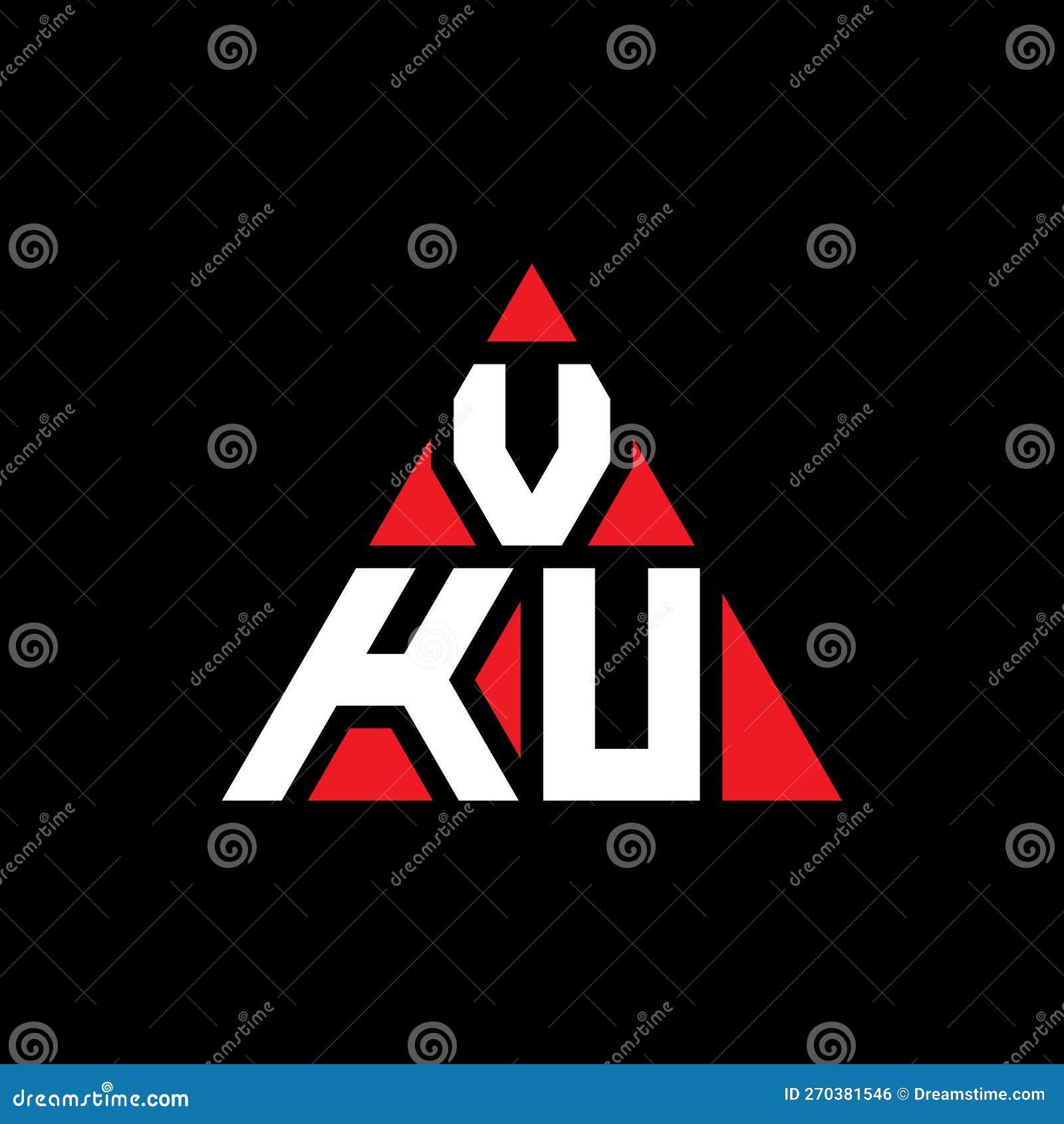 VKU Triangle Letter Logo Design with Triangle Shape. VKU Triangle Logo ...