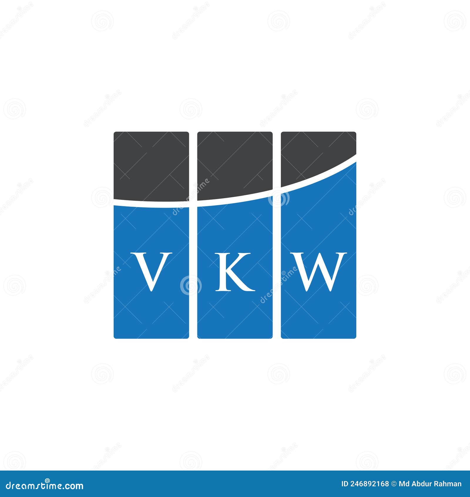 VKW Letter Logo Design on WHITE Background. VKW Creative Initials ...