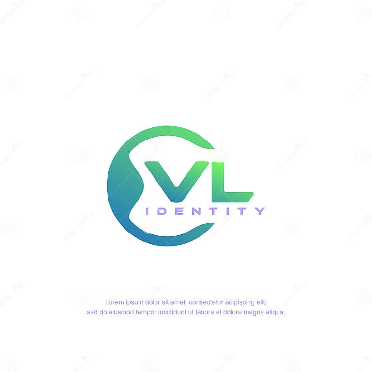 VL Initial Letter Circular Line Logo Template Vector with Gradient ...