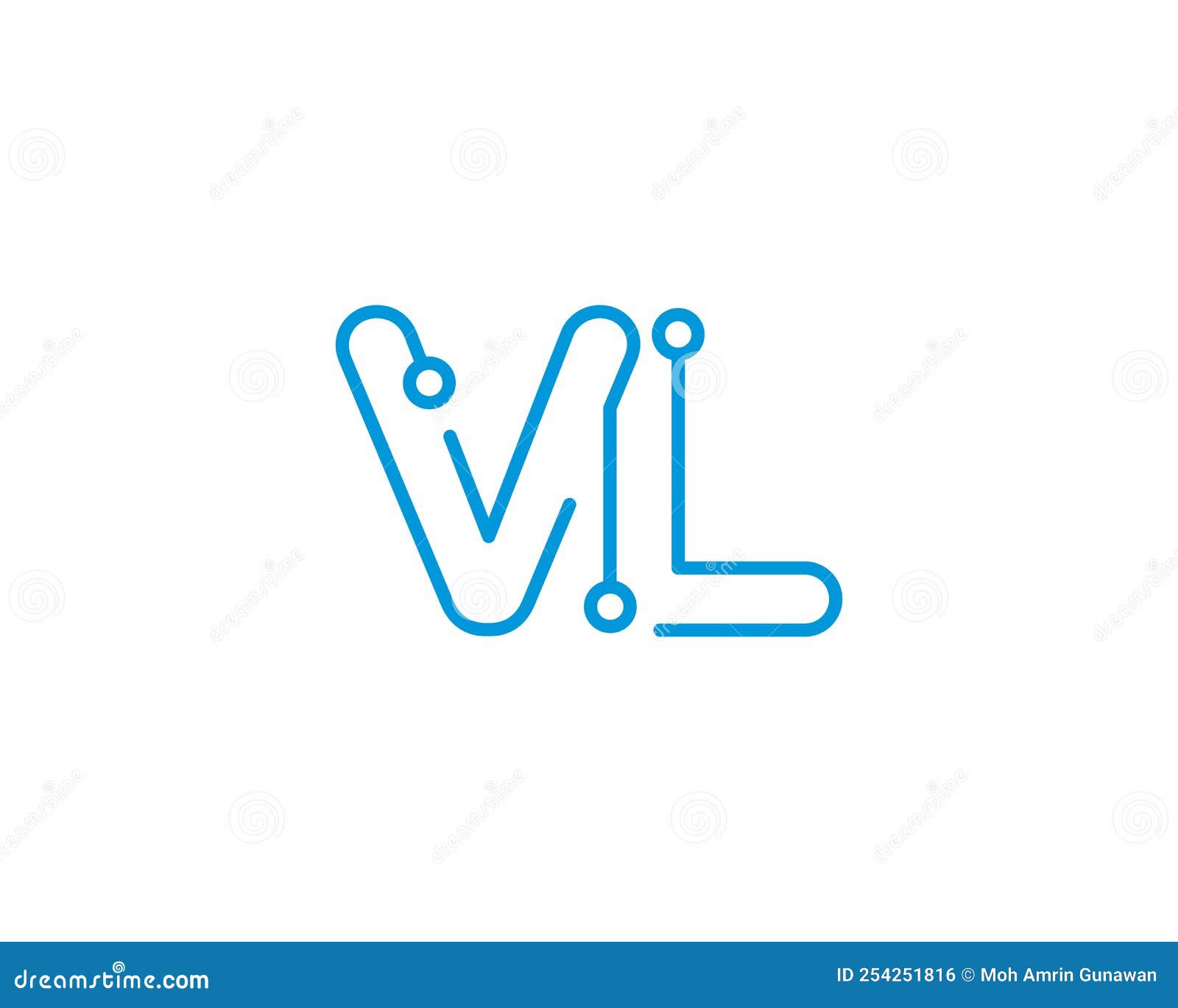VL Letters, Electronic Circuit, Technology Logo Design Vector 001 Stock ...