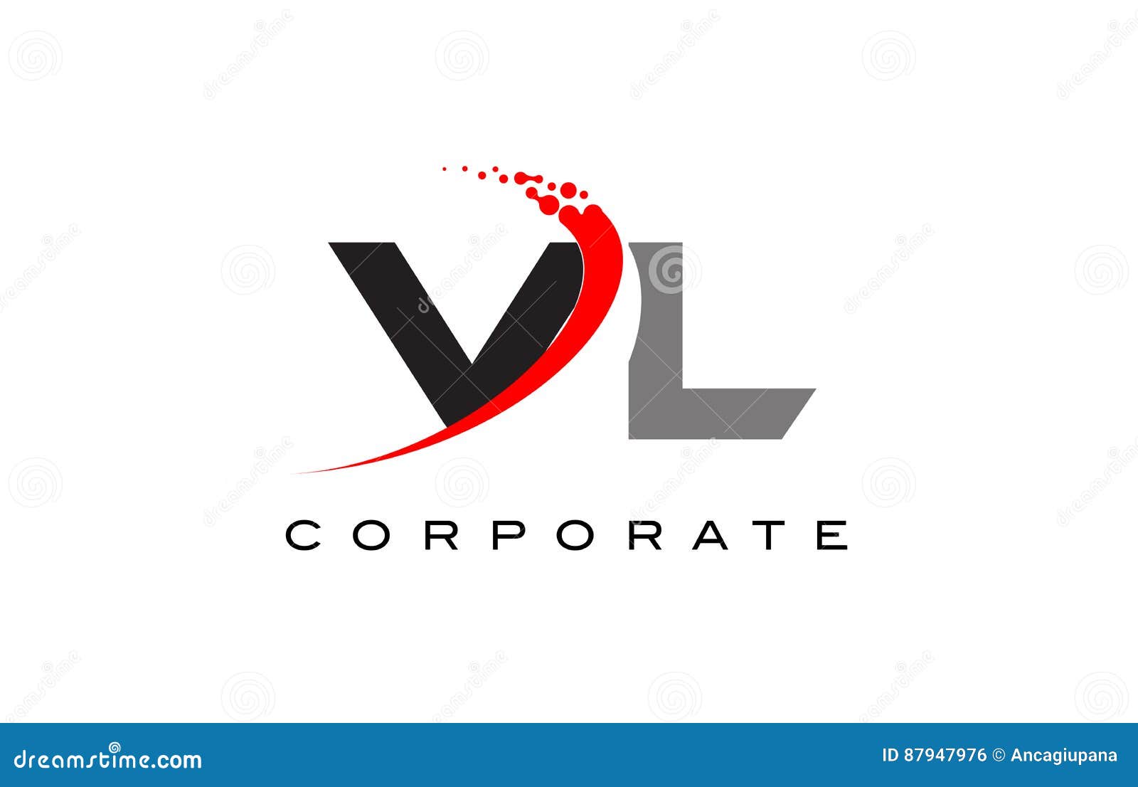 VL Modern Letter Logo Design with Swoosh Stock Illustration ...