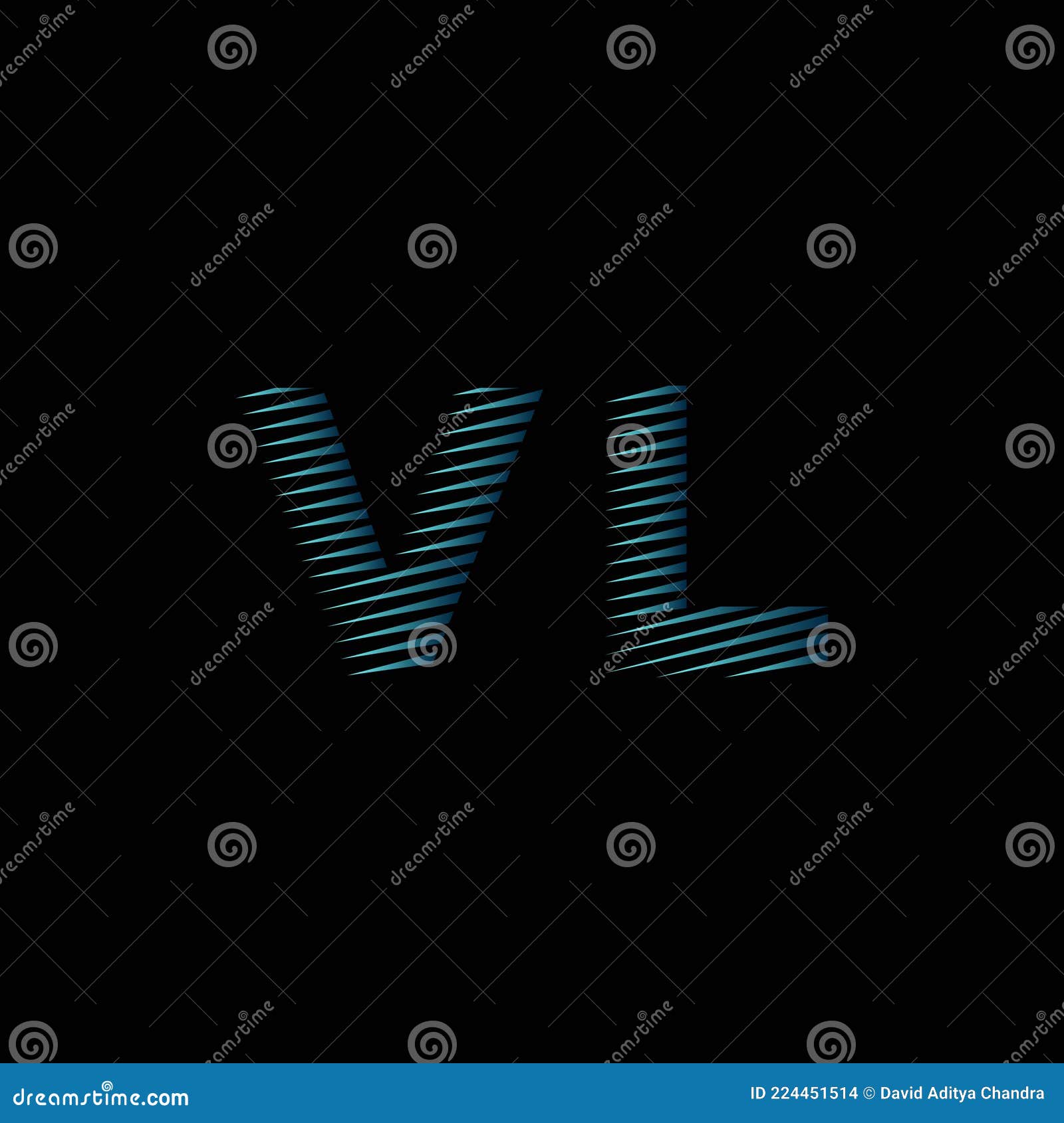 VL Monogram Lines Style Blue Light Vector Stock Vector - Illustration ...