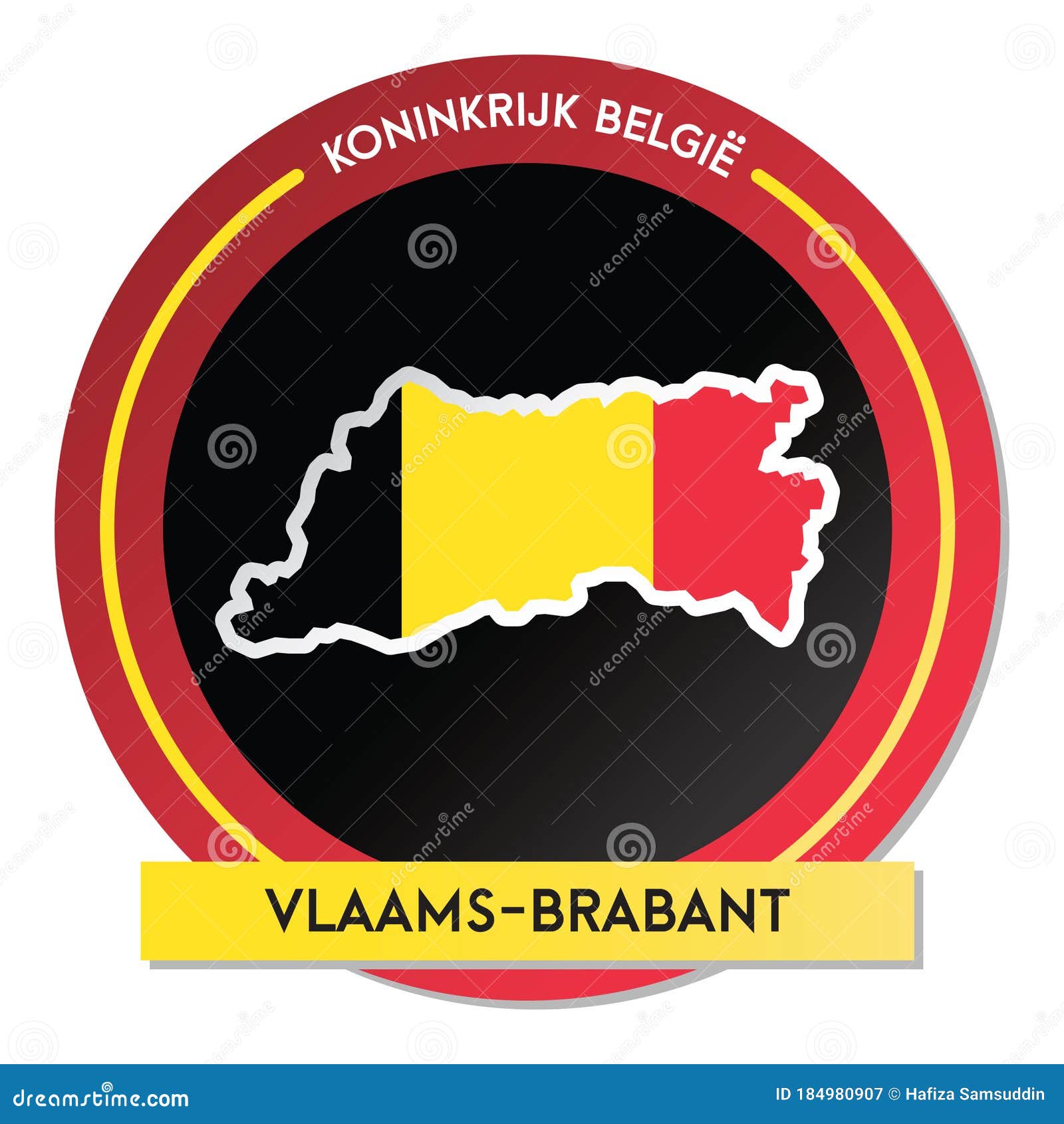 Vlaams-brabant Map Sticker. Vector Illustration Decorative Design Stock ...