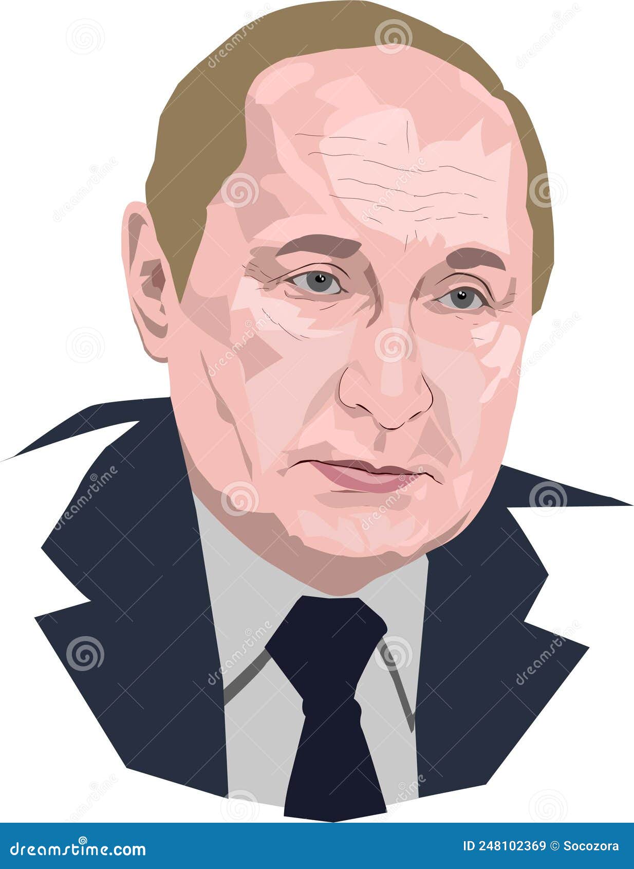 Vladimir Putin Portrait Vector Illustration Editorial Stock Image ...