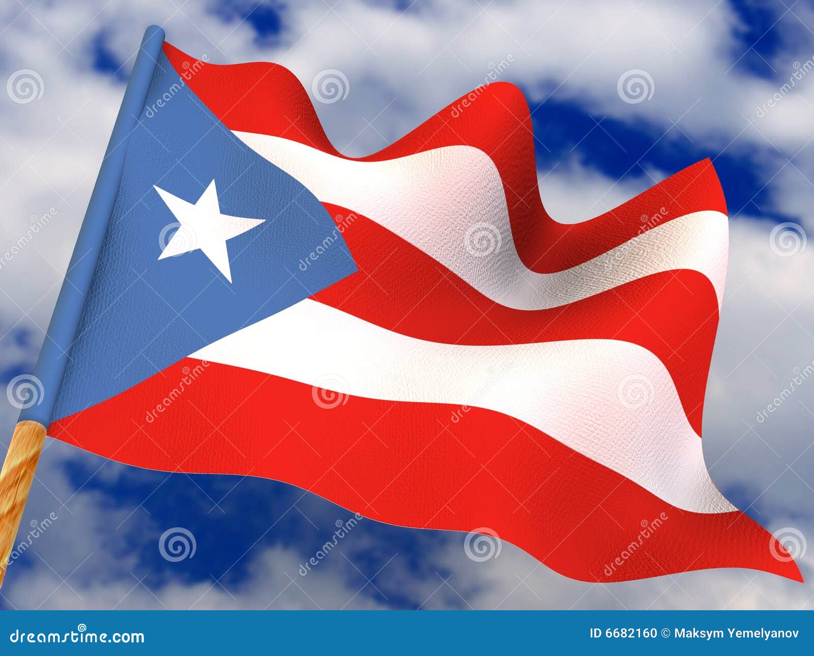 Vlag. Puerto Rico stock foto. Image of teken, vlaggemast - 6682160