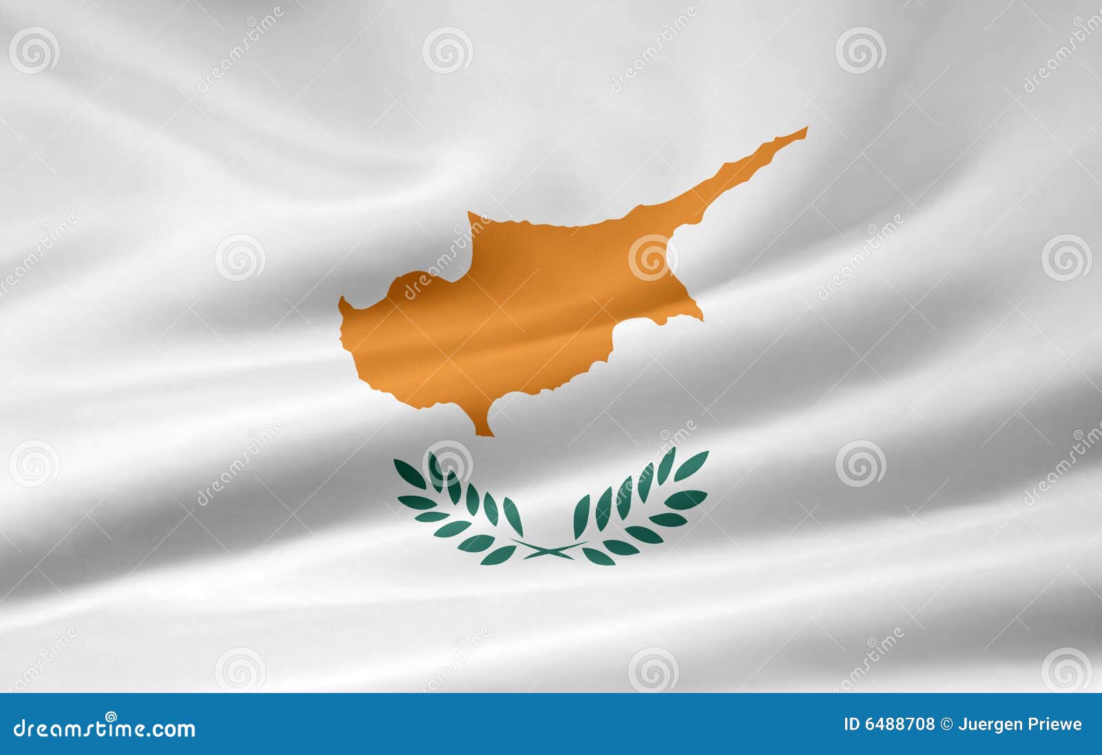 Vlag van Cyprus stock illustratie. Illustration of banier - 6488708
