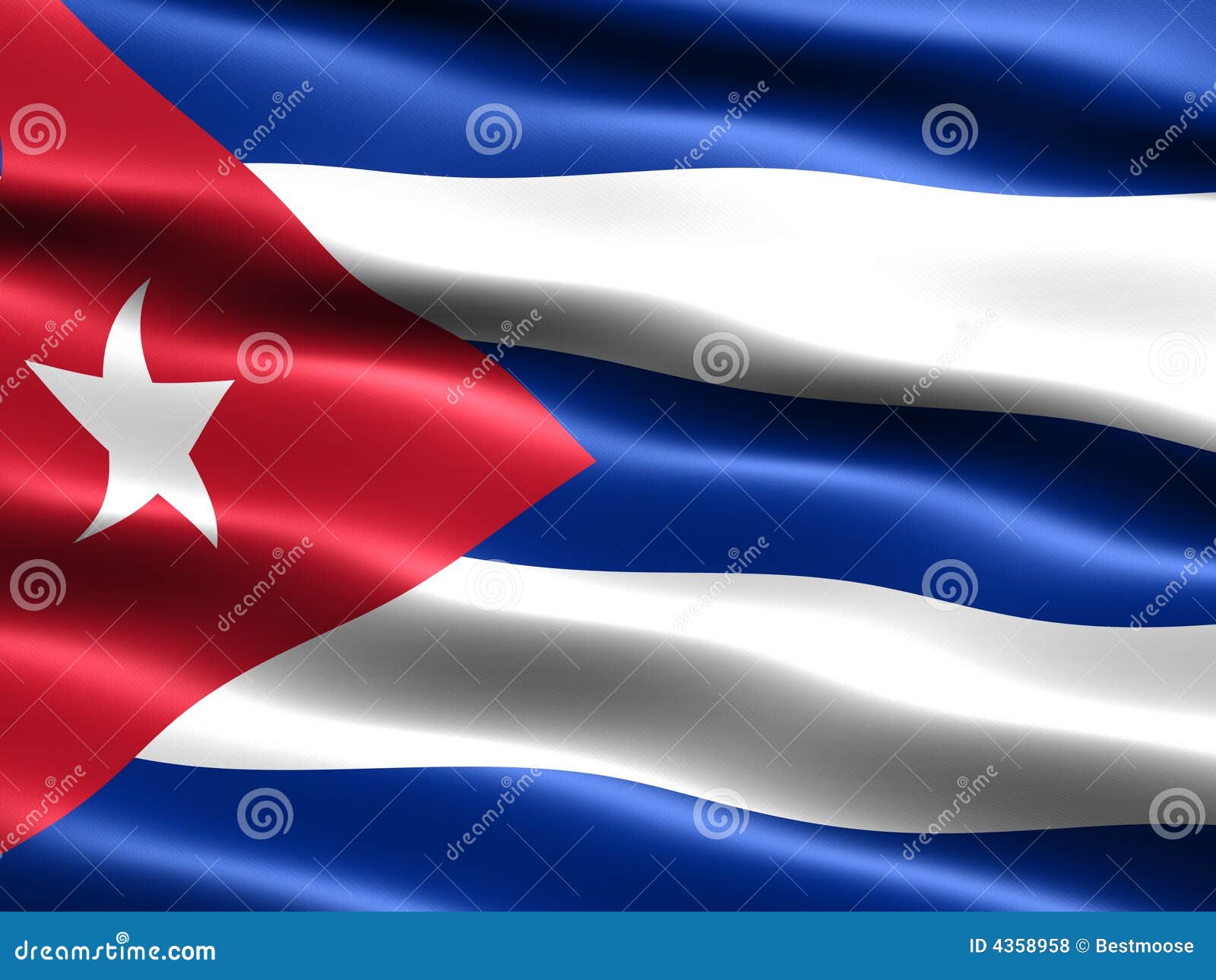 Vlag van de Republiek Cuba stock illustratie. Illustration of trots ...